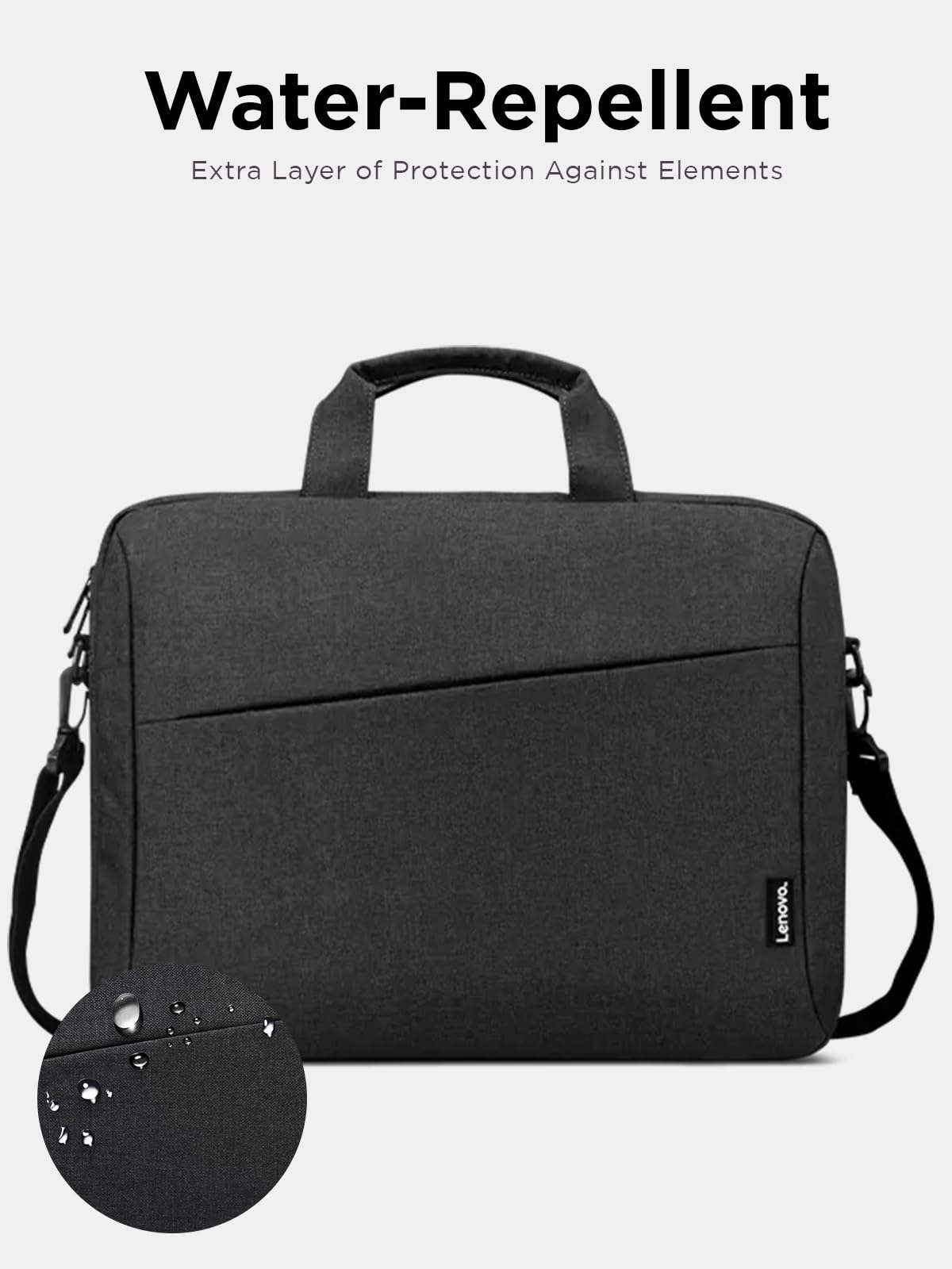 Lenovo Laptop Shoulder Bag T210, Fits up to 17-inch laptop or tablet, Sleek Design, Durable and Water-Repellent Fabric, GX41K07198, Black