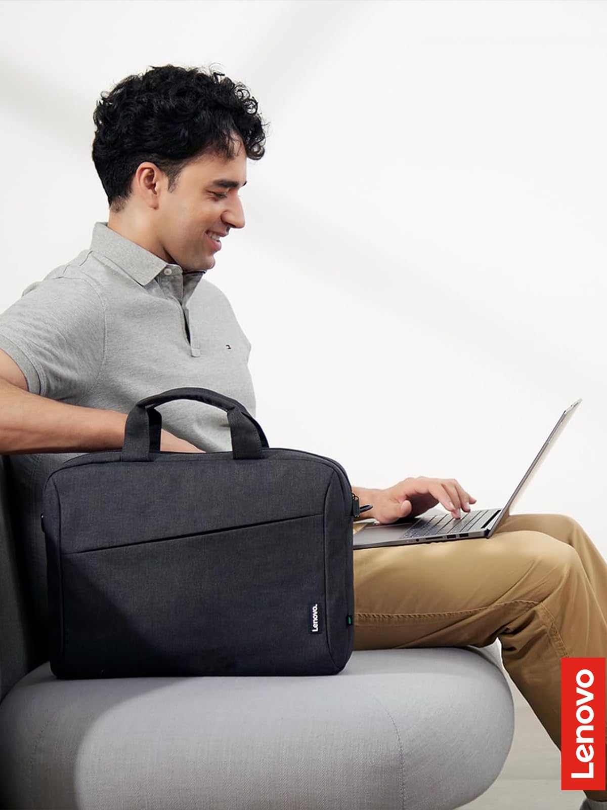 Lenovo Laptop Shoulder Bag T210, Fits up to 17-inch laptop or tablet, Sleek Design, Durable and Water-Repellent Fabric, GX41K07198, Black