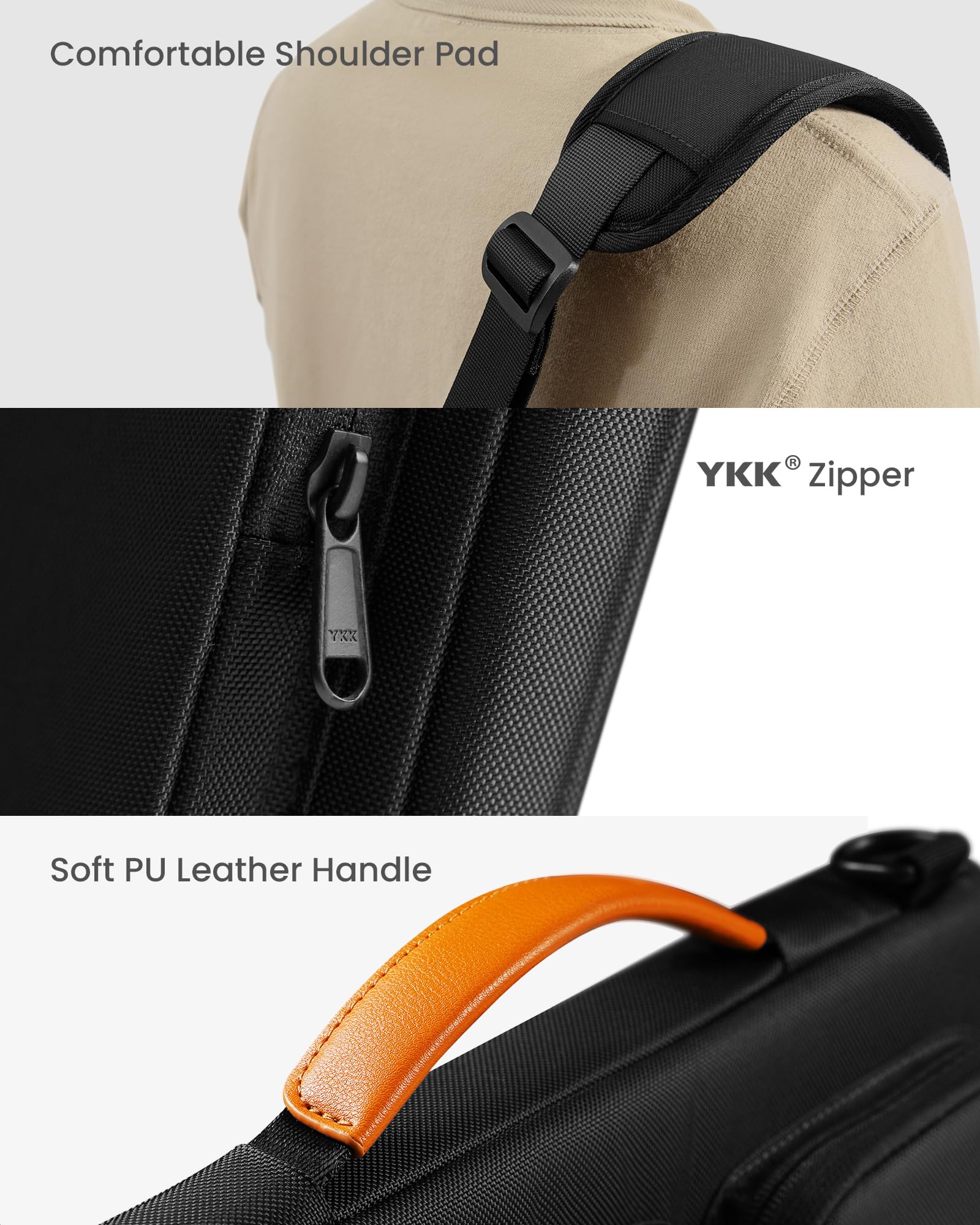 tomtoc 360 Protective Laptop Shoulder Bag for 13-inch MacBook Air M2/A2681 M1/A2337 2022-2018, MacBook Pro M2/A2686 M1/A2338 2022-2016, 13-inch Surface Pro 9/8/X/7+/7/6, Water-resistant Accessory Case