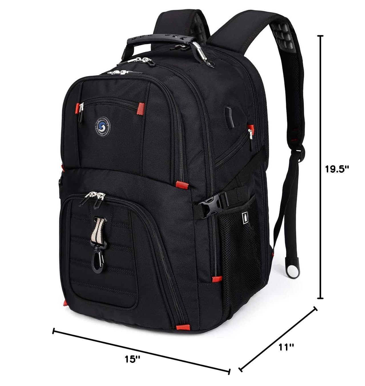 SHRRADOO Extra Large 52L Travel Laptop Backpack with USB Charging Port Fit 17 Inch Laptops for Men Women