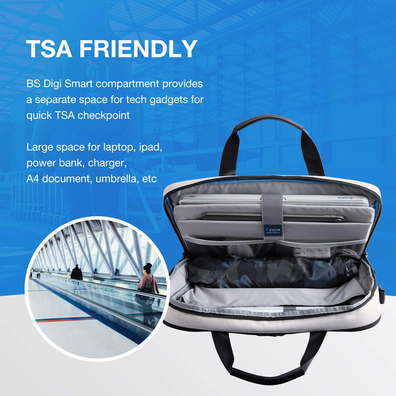 BAGSMART Laptop Bag, 15.6 Inch Computer Bag, Water Resistant Laptop Briefcase, RFID Blocking Messenger Shoulder Bag, Laptop Case for Men, Business, School, Travel, Black