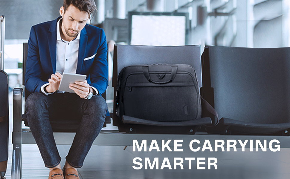 BAGSMART 17.3 Inch Laptop Bag, Expandable Briefcase,Computer Bag Men Women,Laptop Shoulder Bag,Work Bag Business Travel Office,Lockable (Black-17.3 inch)