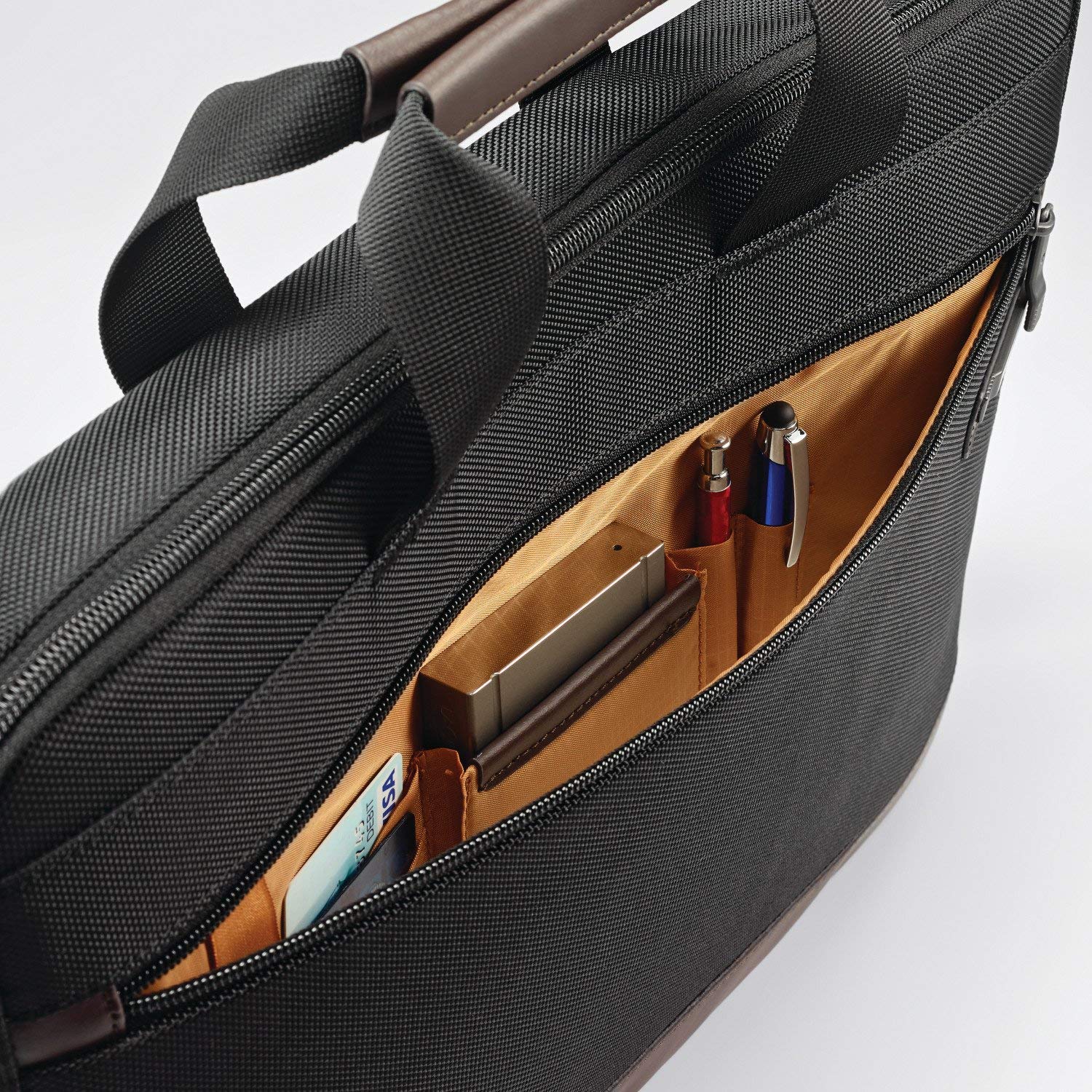Samsonite Kombi Slim Briefcase, Black/Brown, One Size
