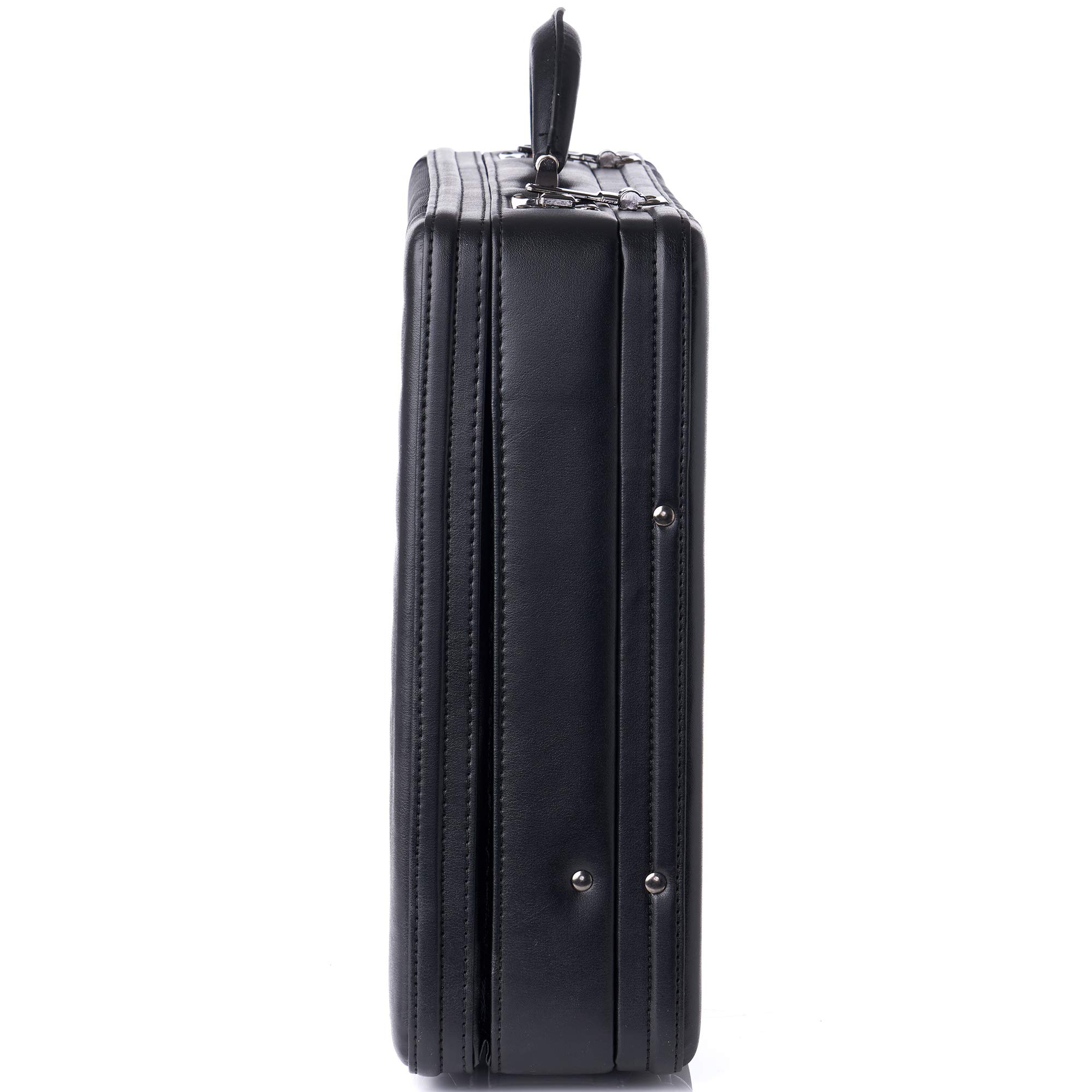 Alpine Swiss Expandable Attache Case Dual Combination Lock Hard Side Briefcase, Black