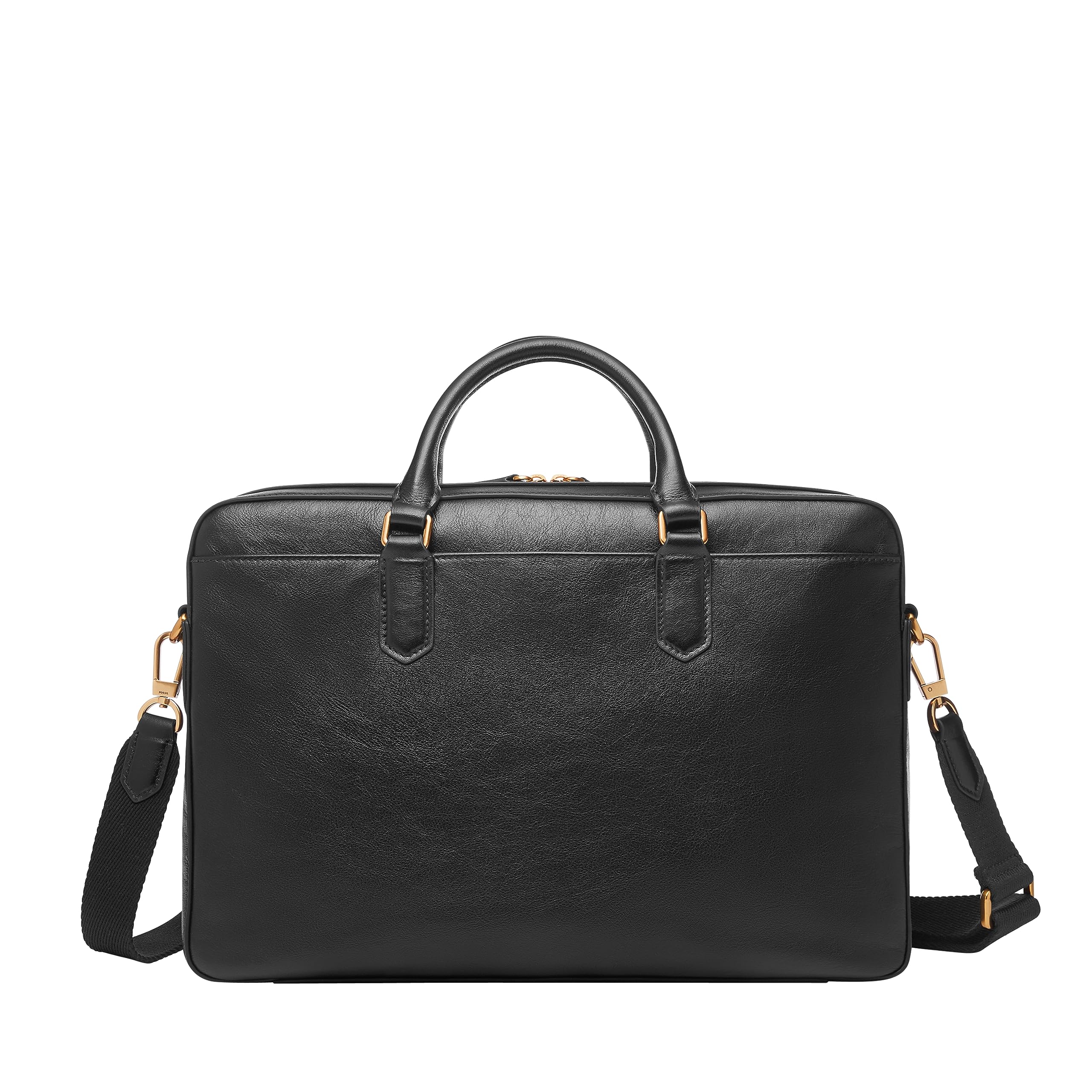 Fossil Men's Haskell Leather Double Zip Briefcase Messenger Laptop Bag, Cognac , (Model: MBG9342222)