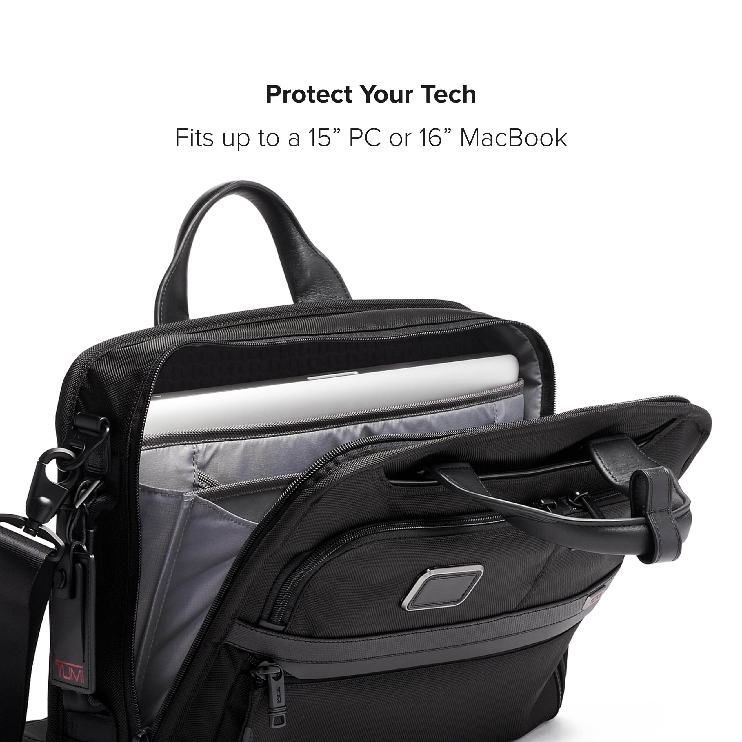 TUMI - Alpha 3 Slim Three Way Laptop Briefcase - 15 Inch Computer Bag for Men and Women - Black