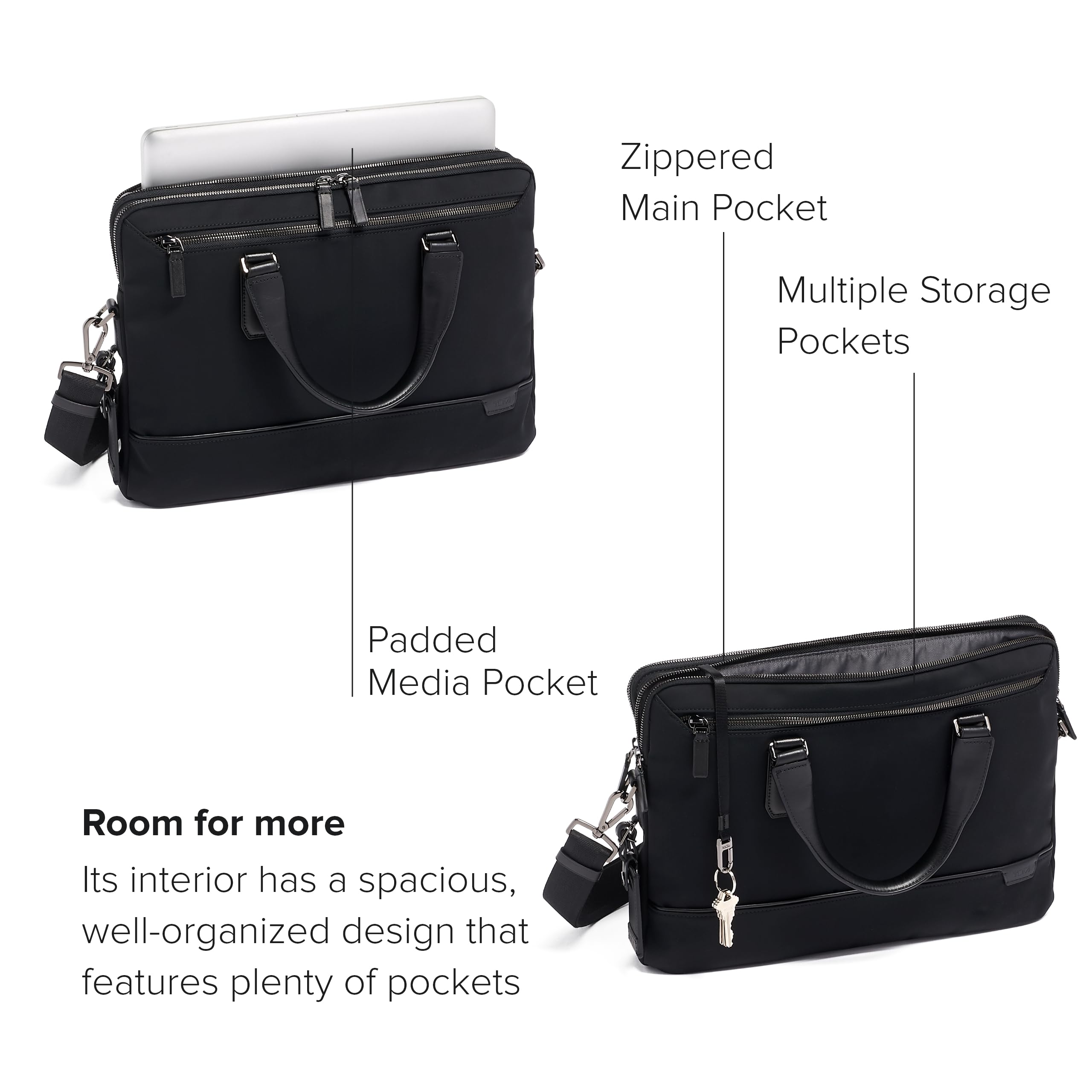 TUMI - Harrison Sycamore Slim Top Zip Briefcase - 15 Inch Computer Bag for Women - Black