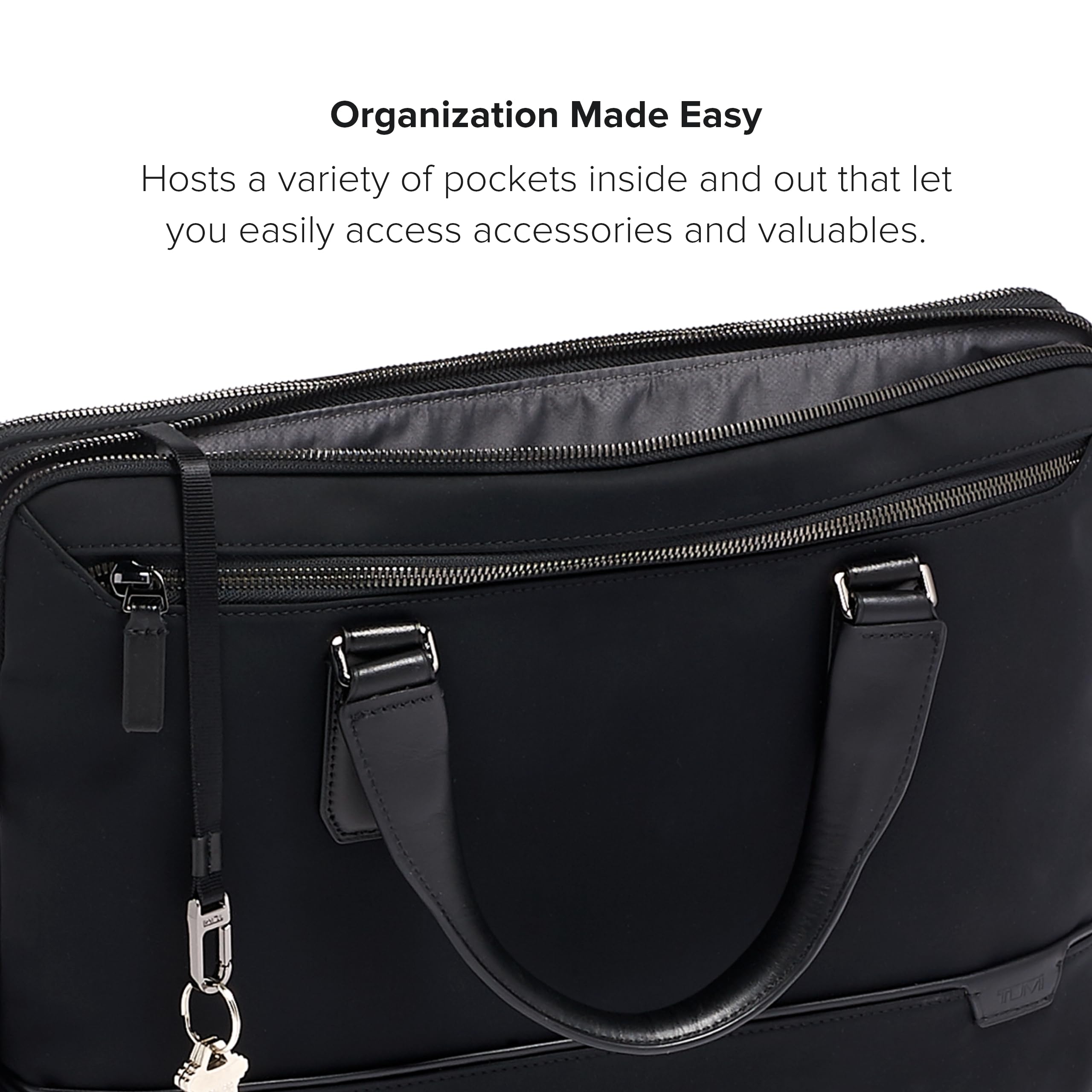 TUMI - Harrison Sycamore Slim Leather Top Zip Briefcase - 15 Inch Computer Bag for Men and Women - Black