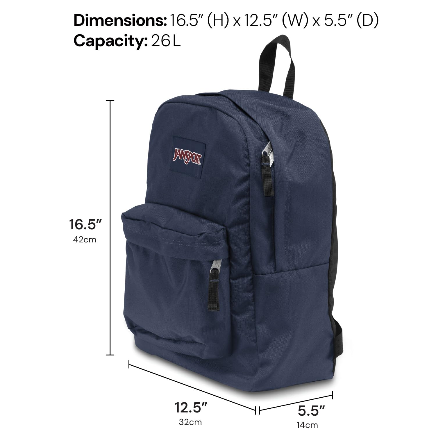 JanSport SuperBreak One School Backpack for Girls, Boys, Black - Durable, Lightweight Bookbag for Teens with 1 Main Compartment, Front Utility Pocket with Built-in Organizer - Premium Backpack