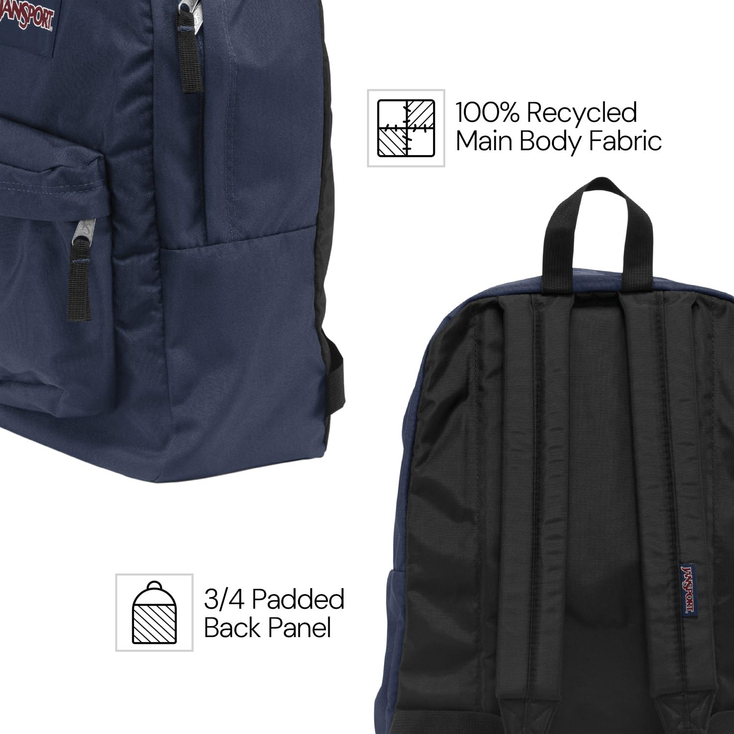 JanSport SuperBreak One School Backpack for Girls, Boys, Black - Durable, Lightweight Bookbag for Teens with 1 Main Compartment, Front Utility Pocket with Built-in Organizer - Premium Backpack