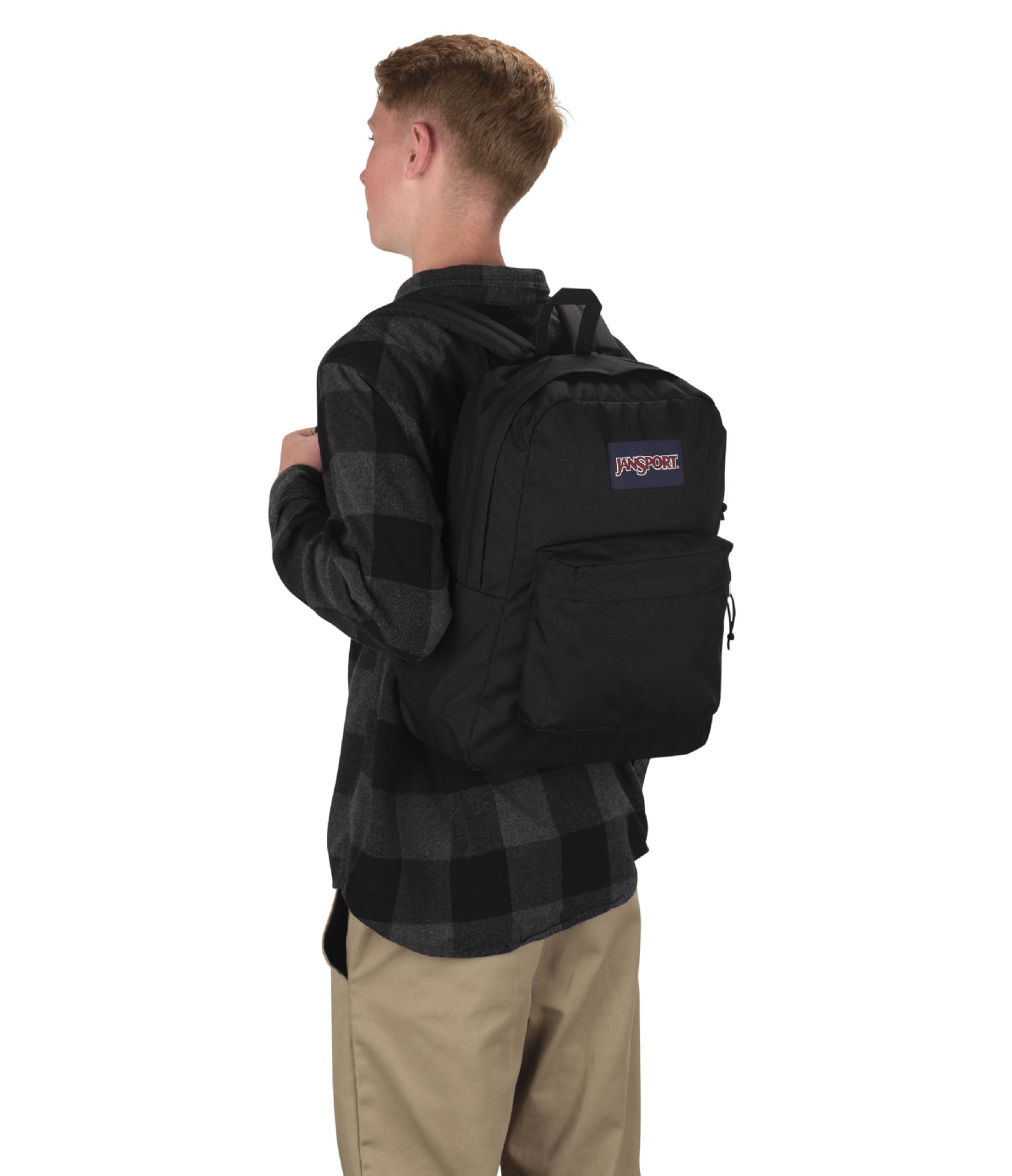 JanSport SuperBreak One School Backpack for Girls, Boys, Black - Durable, Lightweight Bookbag for Teens with 1 Main Compartment, Front Utility Pocket with Built-in Organizer - Premium Backpack