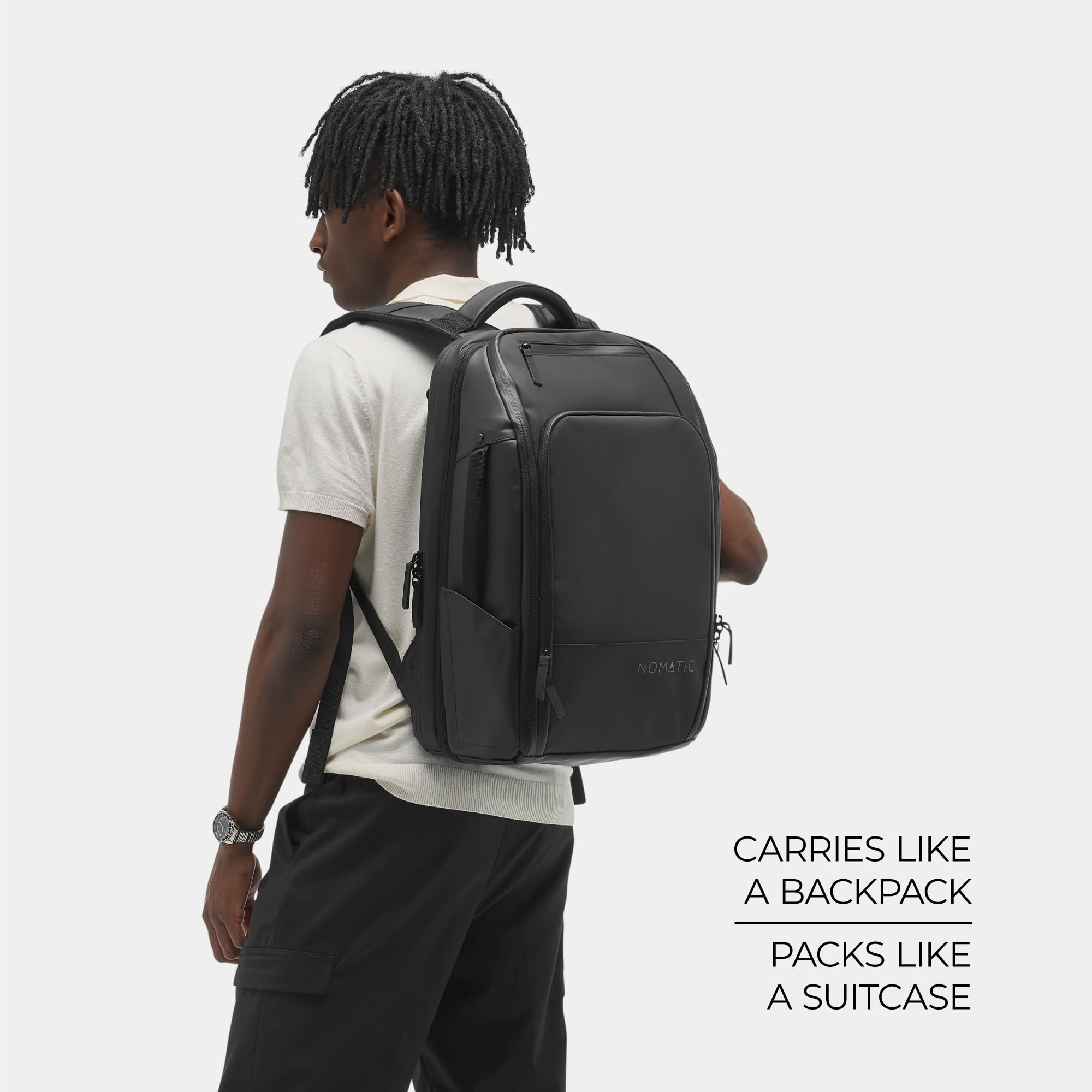 NOMATIC Travel Pack- Black Water Resistant Anti-Theft 30L Flight Approved Carry on Laptop Bag Computer Backpack