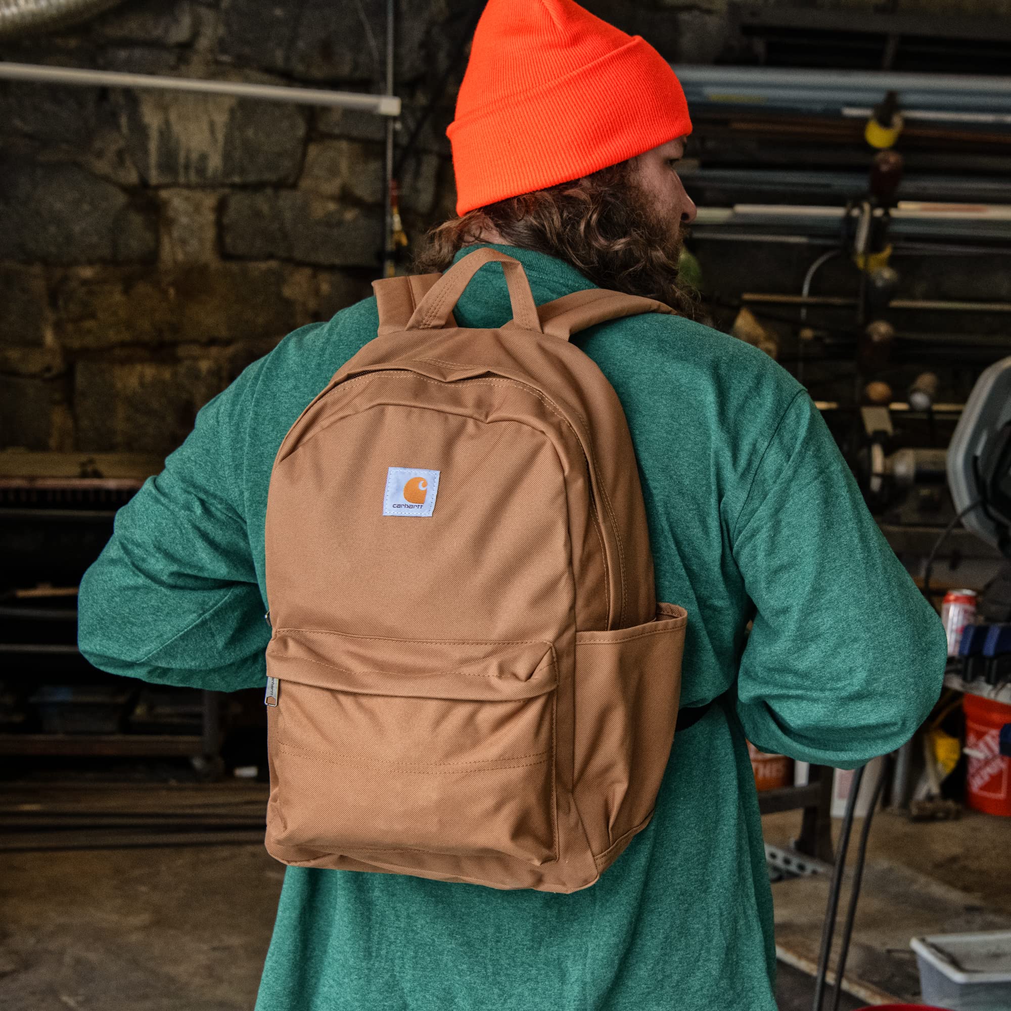 Carhartt Unisex Adult Essentials Backpack with 15-Inch Laptop Sleeve for Travel, Work and School, Black, One Size