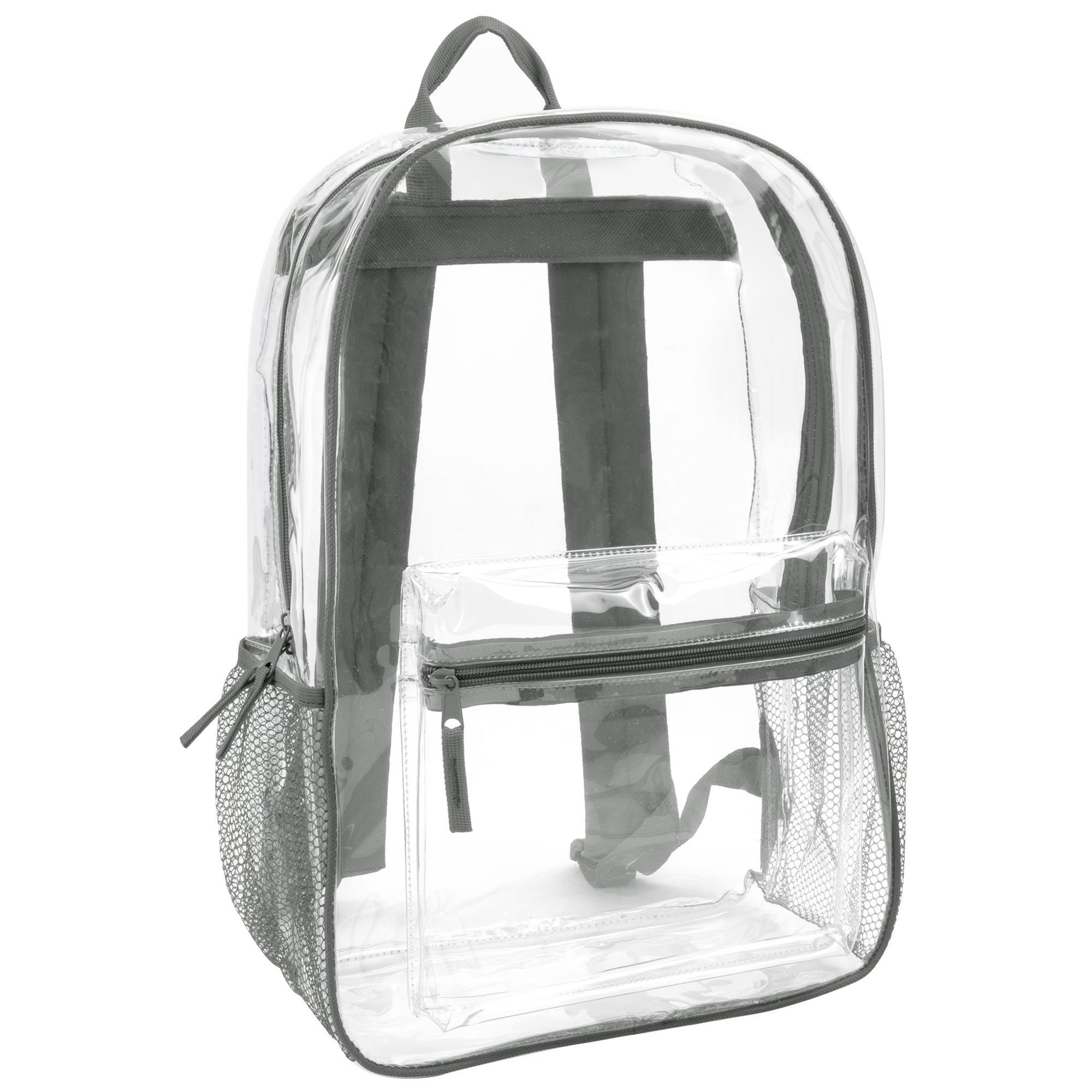 Clear Backpack With Reinforced Straps For Security & Sporting Events (Gray)