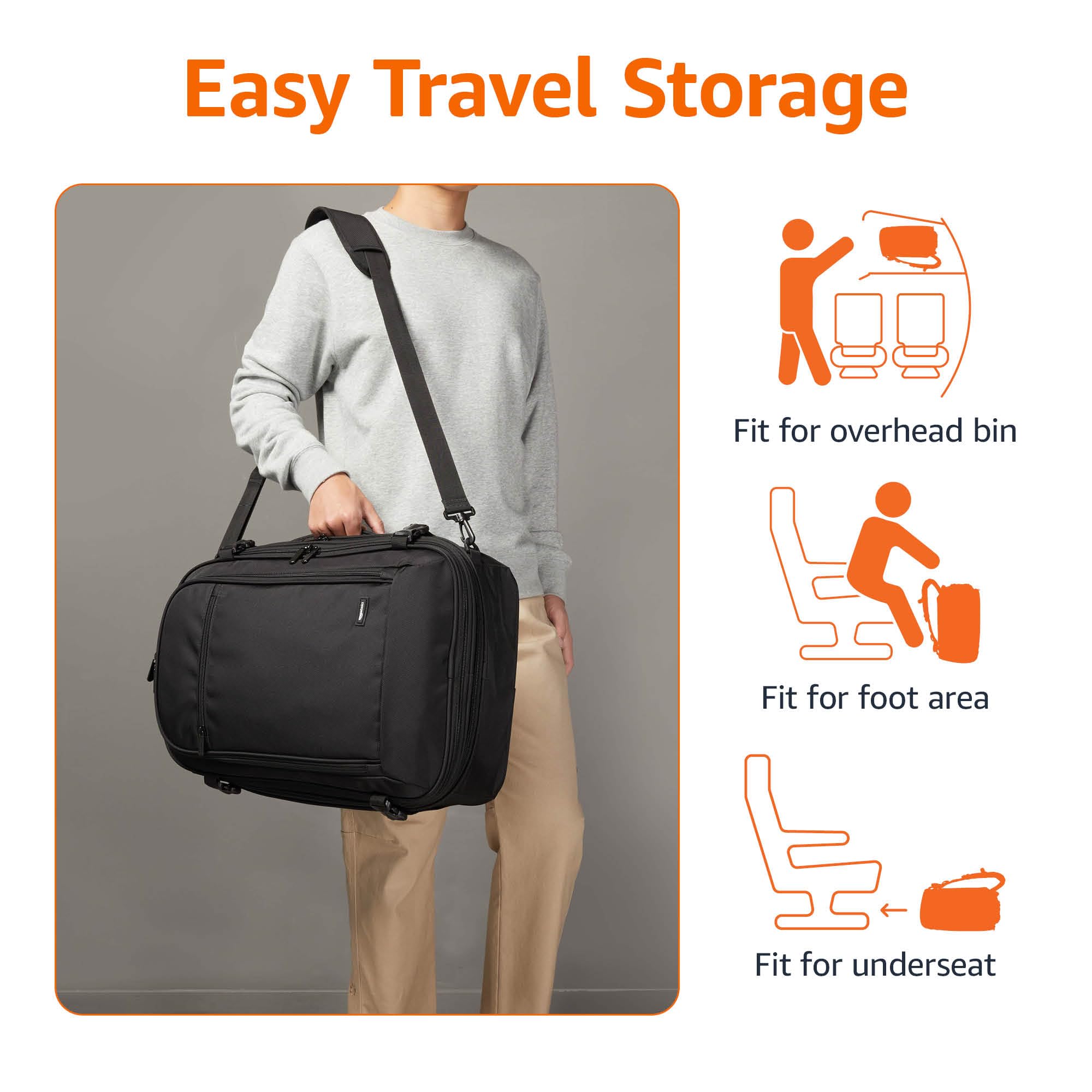 Amazon Basics Carry-On Travel Backpack - Black