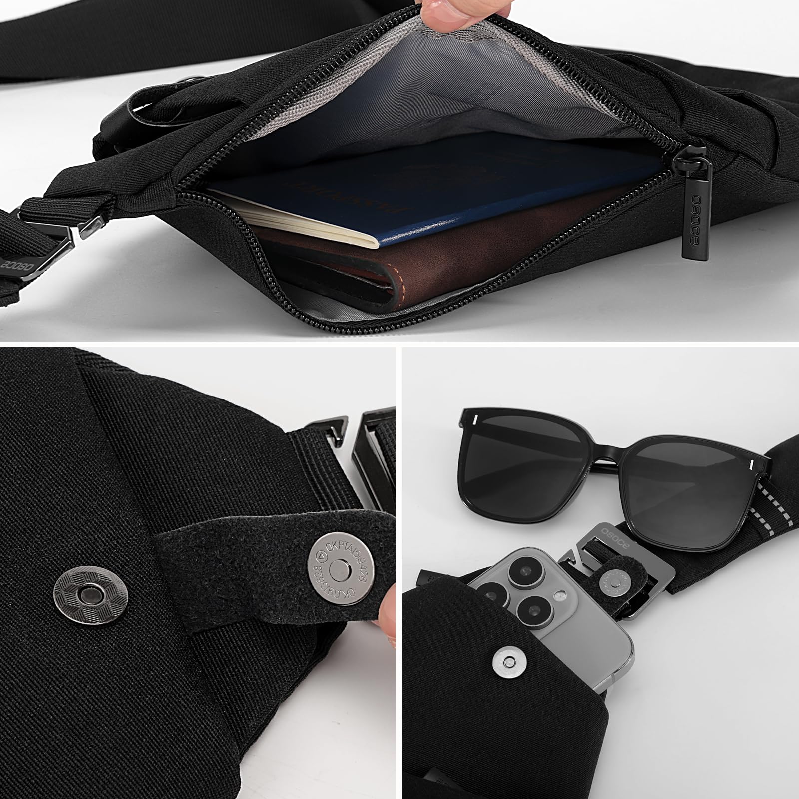 OSOCE Anti-Theft Waterproof Shoulder Backpack Sling Chest Crossbody Bag Cover Pack Rucksack Bicycle Sport