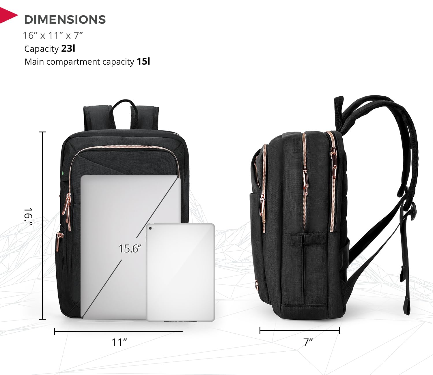 Swissdigital Katy Rose Laptop Backpack Purse For Women,With USB Charging Port Computer Work Backpack ,Fits 15.6Inch Laptop Travel Casual Bag