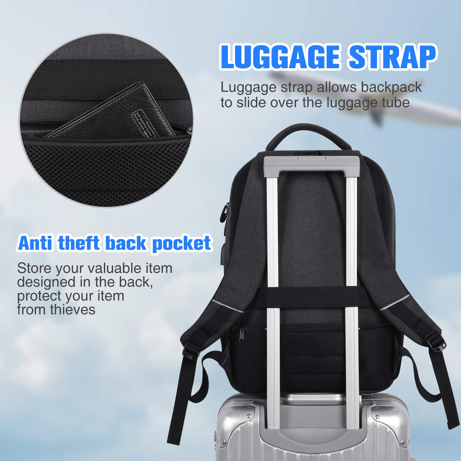 Paude Backpack for Men and Women,School Backpack for Teens,15.6 inch Laptop Backpack with USB Charging port for Business College Travel