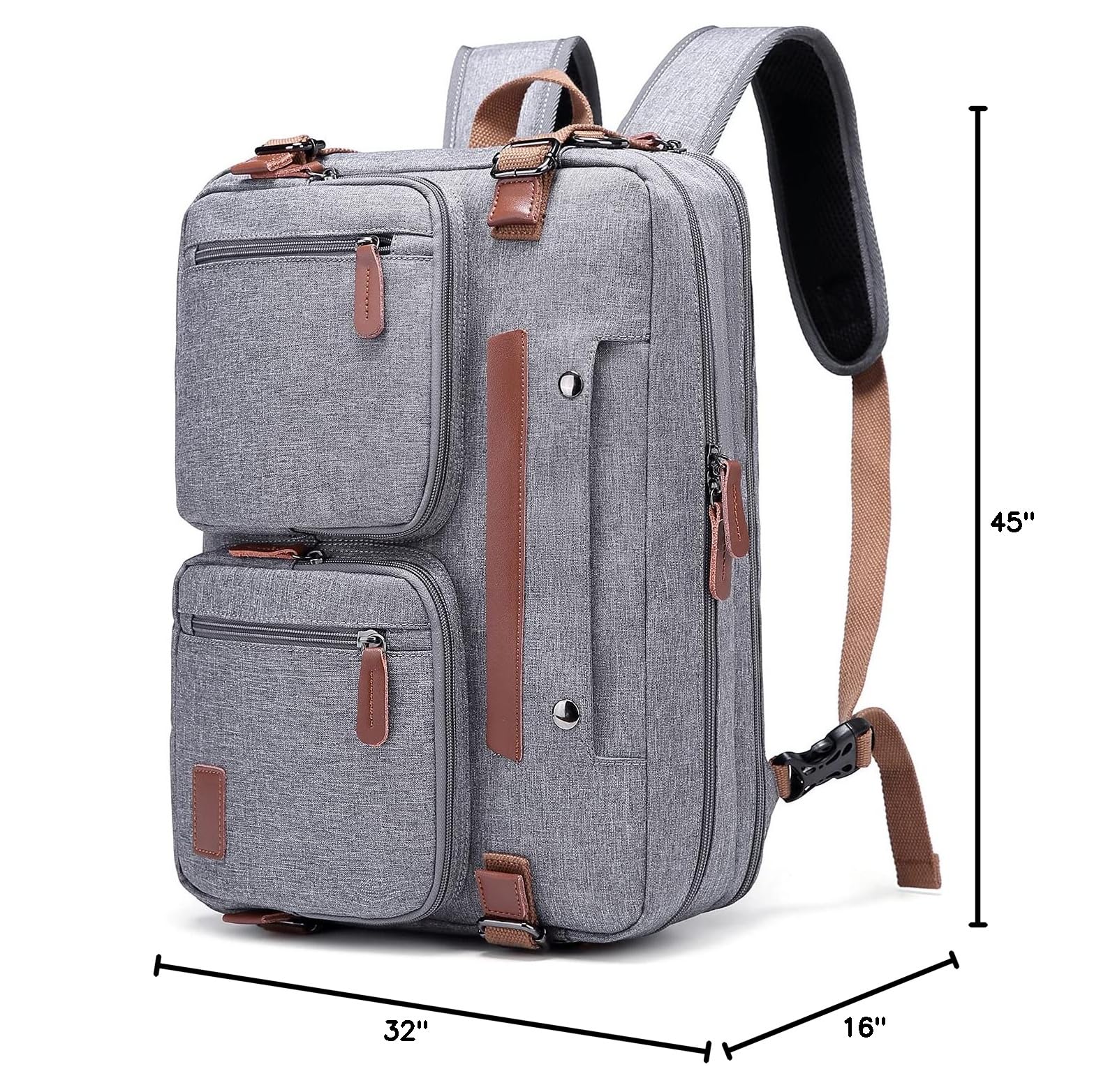 MOLNIA 3 in 1 Laptop Backpack, 17.3 inch Computer Bags for Men, Laptop Backpack for Men, for Travel Bussiness School Men Women, Black