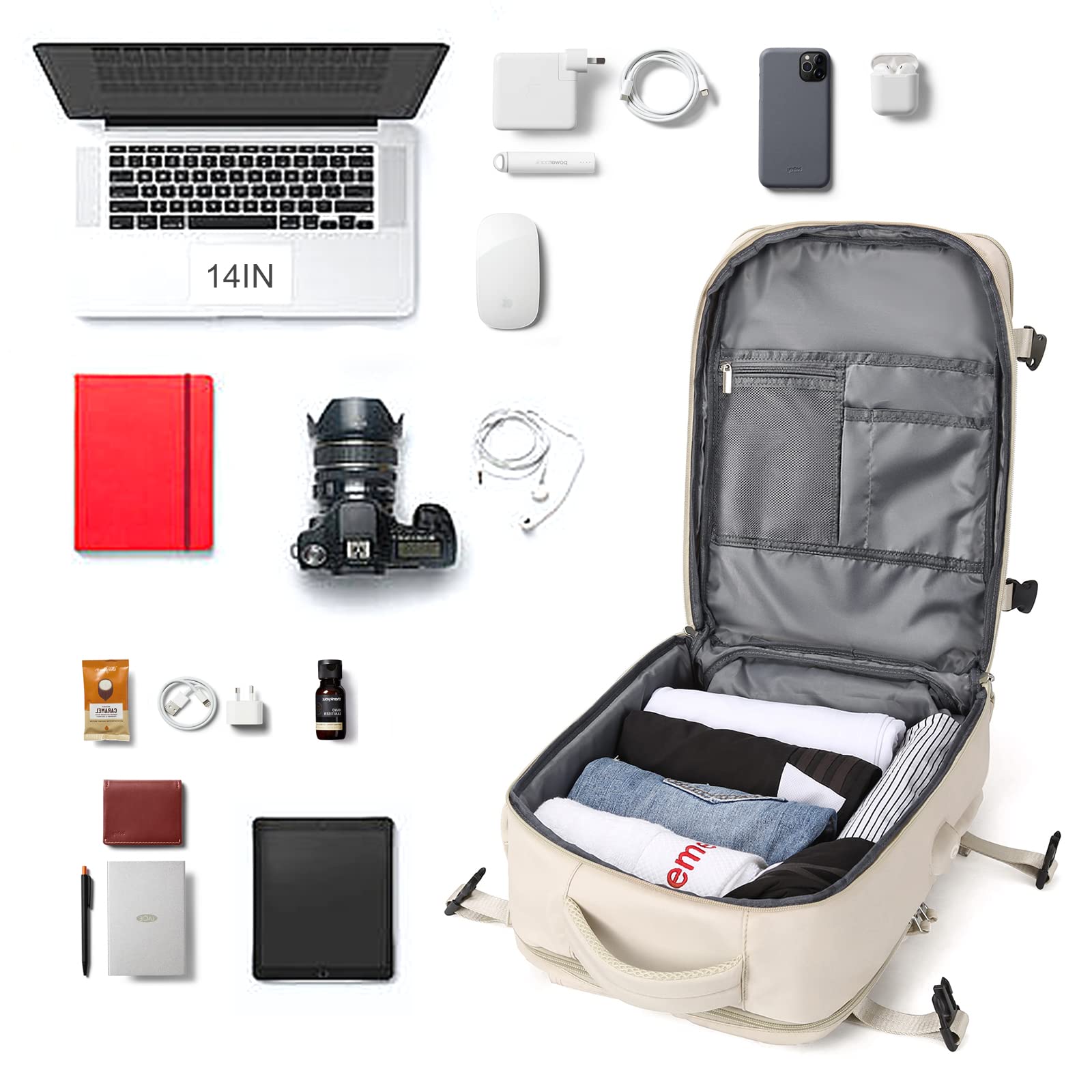 coowoz Travel Carry On Backpack For Women Laptop Backpack Waterproof Hiking Outdoor Sport Rucksack Casual Daypack Backpacks College large School Backpack with shoe compartment
