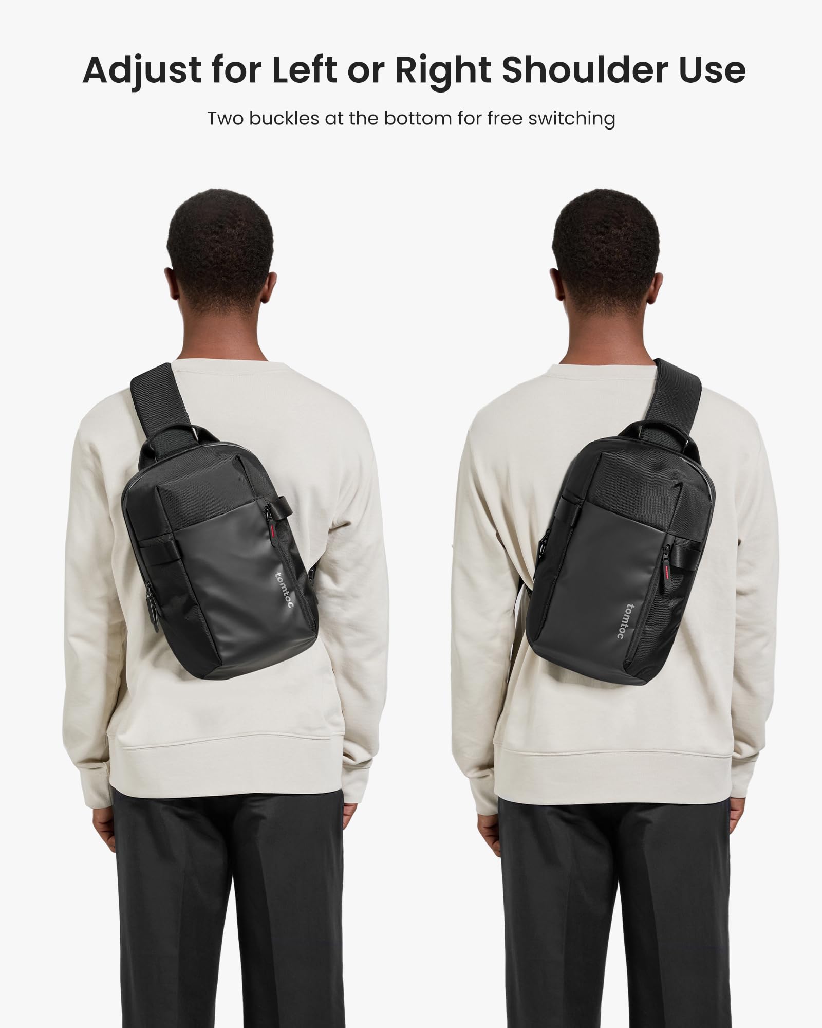 tomtoc 14-inch Compact EDC Sling Bag, Minimalist Chest Shoulder Backpack Crossbody Bag for up to 14-inch MacBook Pro M1/M2 A2779 A2442, Water-resistant, Lightweight Daypack for Travel, Work, Sport
