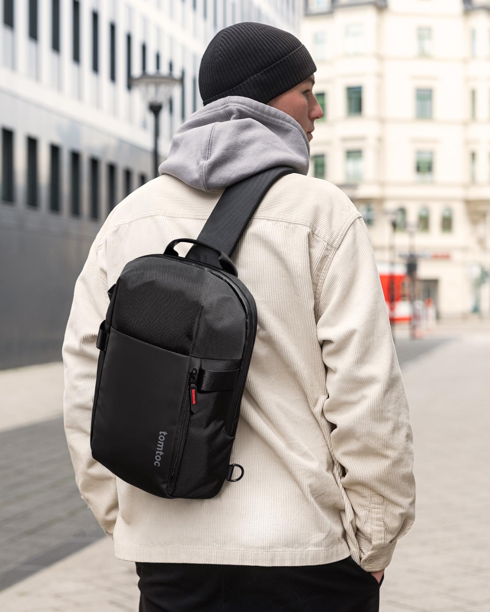 tomtoc 14-inch Compact EDC Sling Bag, Minimalist Chest Shoulder Backpack Crossbody Bag for up to 14-inch MacBook Pro M1/M2 A2779 A2442, Water-resistant, Lightweight Daypack for Travel, Work, Sport