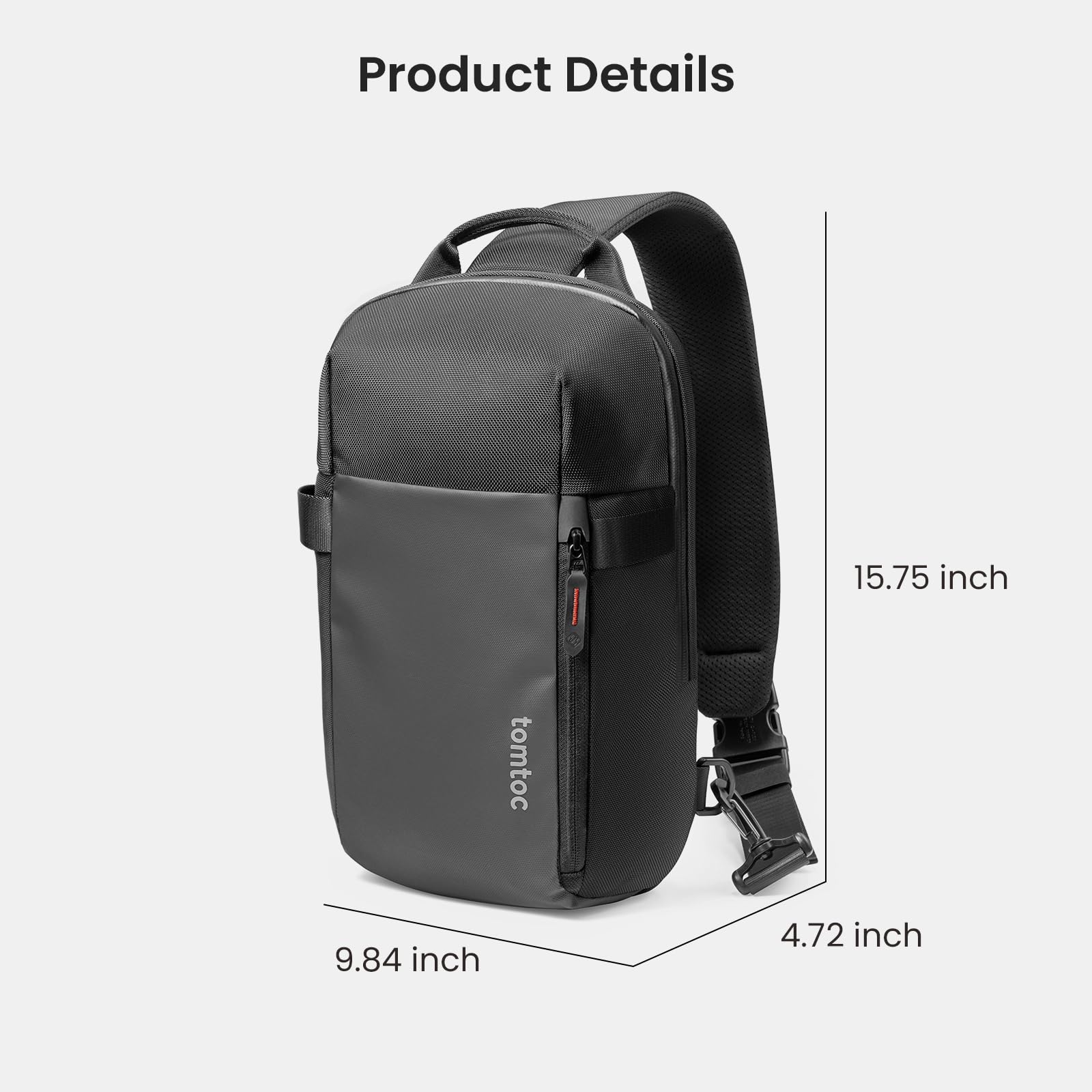 tomtoc 14-inch Compact EDC Sling Bag, Minimalist Chest Shoulder Backpack Crossbody Bag for up to 14-inch MacBook Pro M1/M2 A2779 A2442, Water-resistant, Lightweight Daypack for Travel, Work, Sport