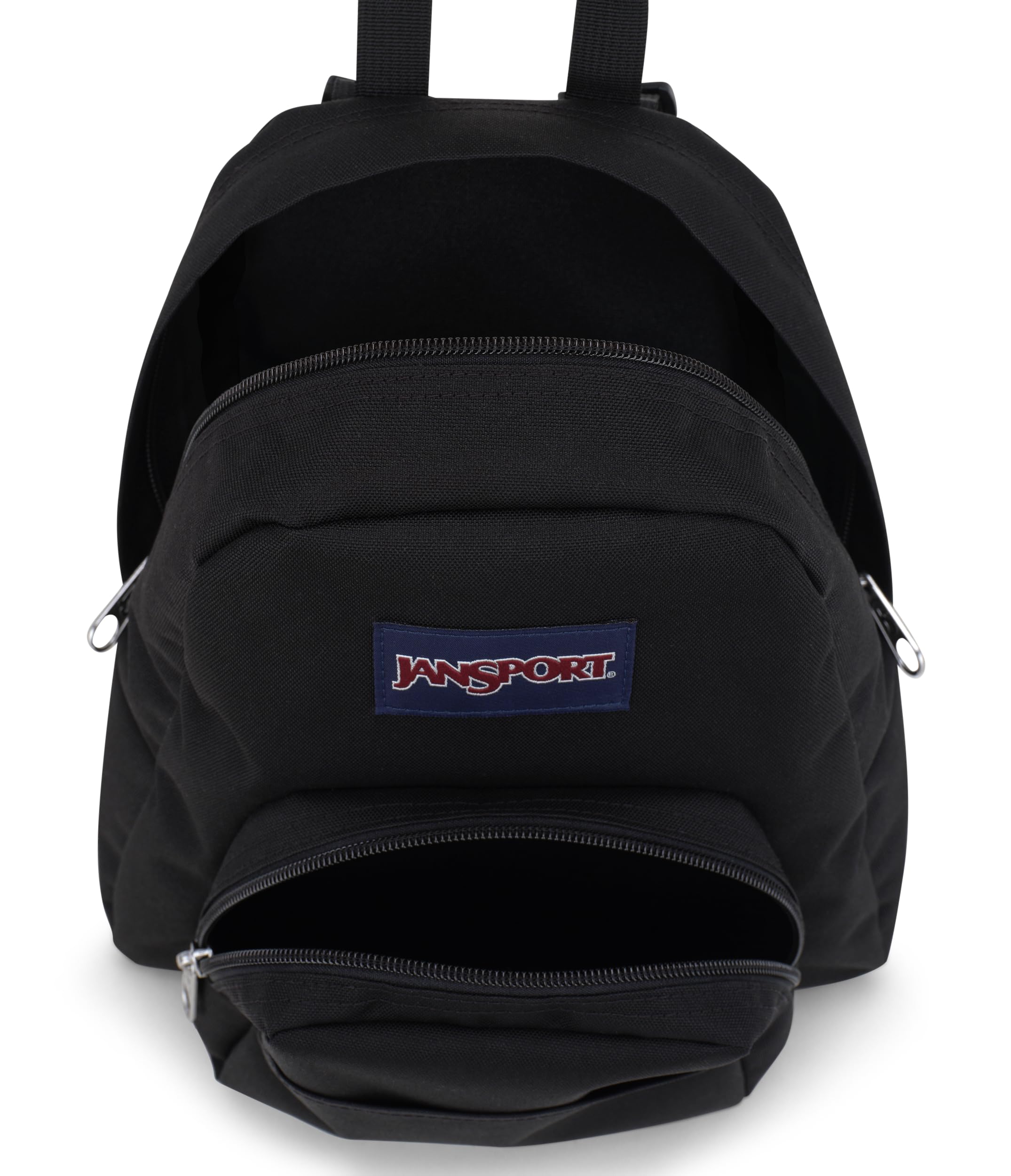 JanSport Half Pint Mini Backpack for Women, Men, Girls, Boys, Black, 10.2 L - Durable Mini Bag Purse with Adjustable Shoulder Straps, Single Main Compartment, Zippered Stash Pocket