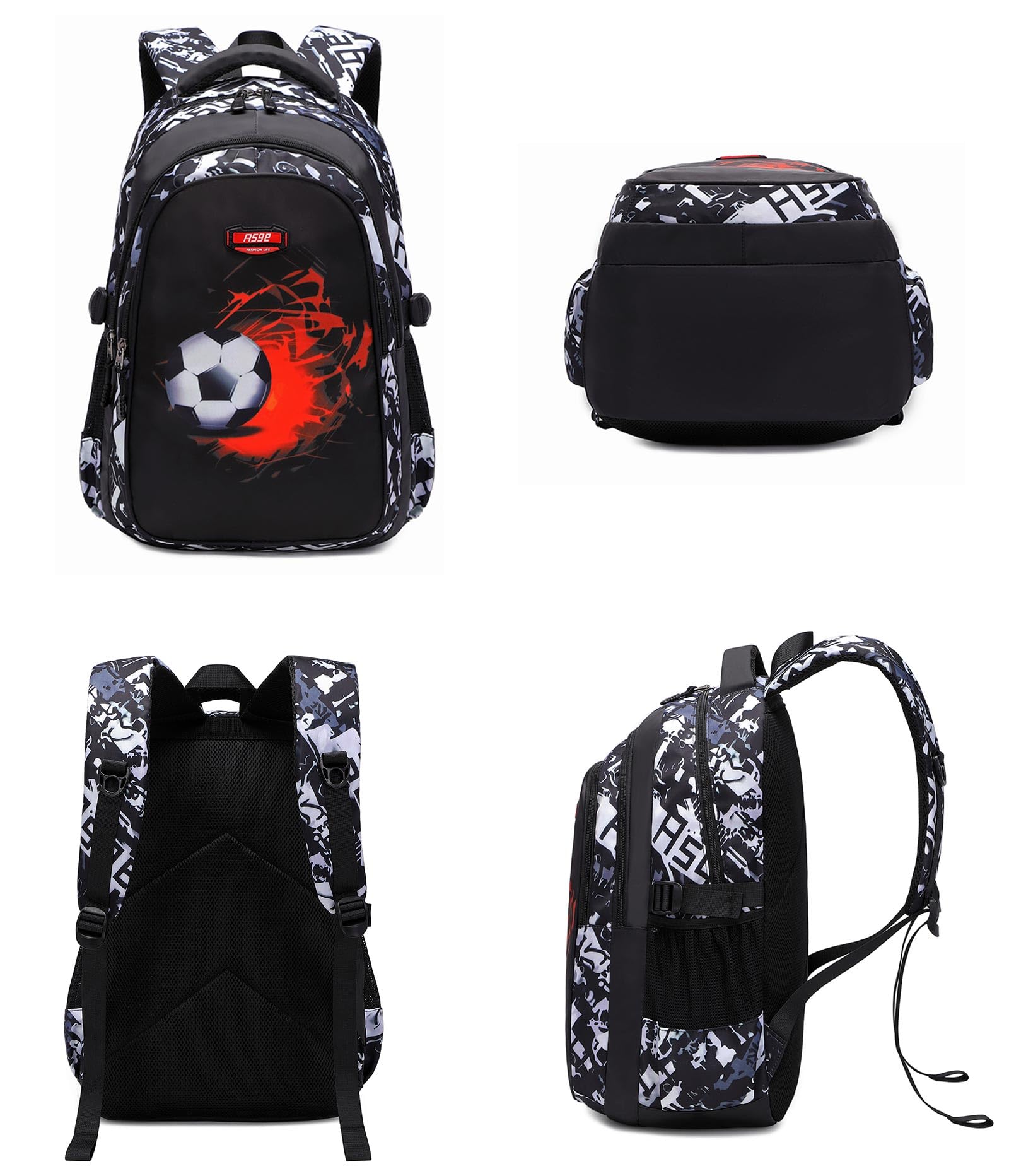 Asge Boys Backpack for Kids Camo Bookbag for Middle School Bags Travel Back Pack