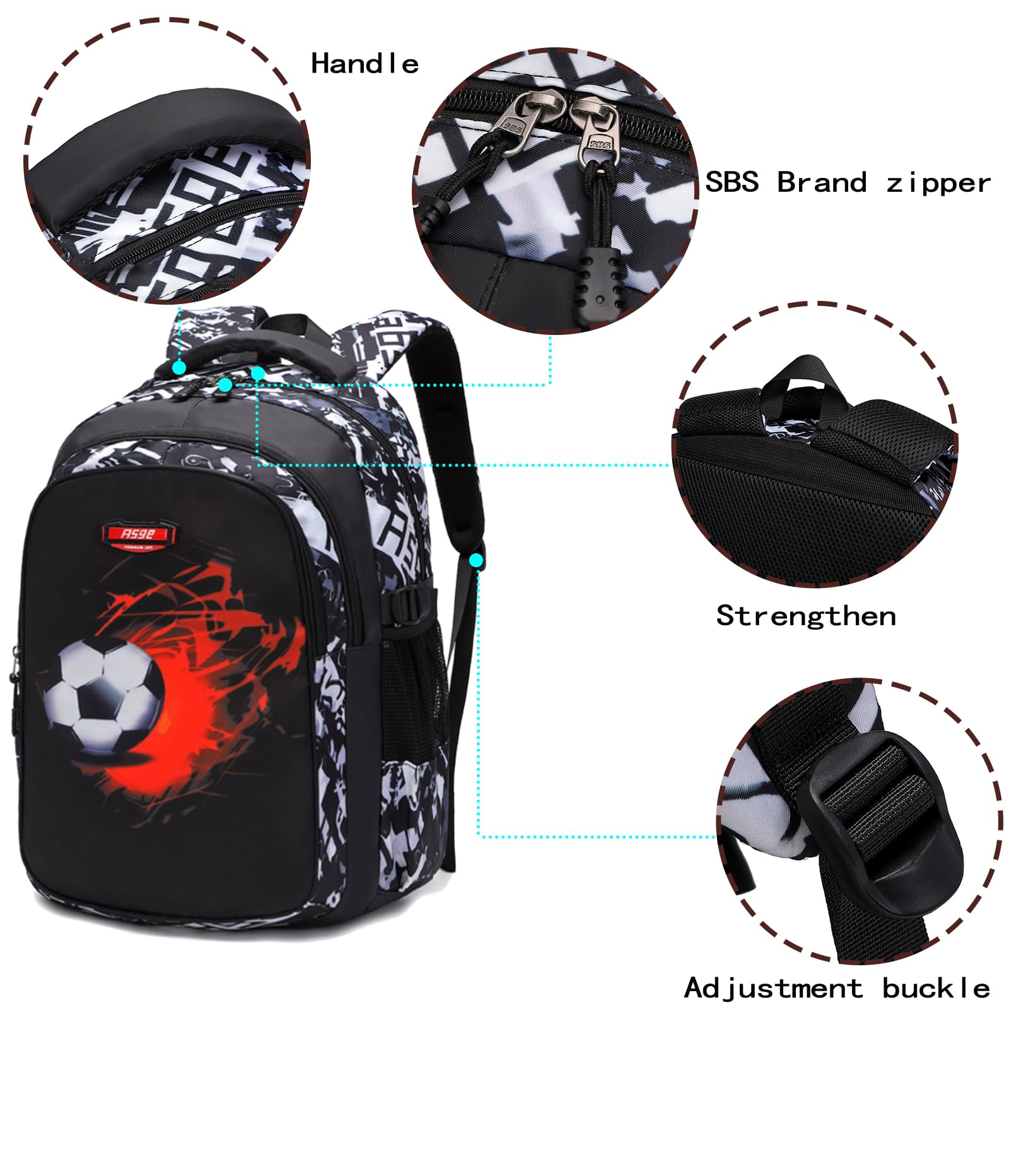 Asge Boys Backpack for Kids Camo Bookbag for Middle School Bags Travel Back Pack