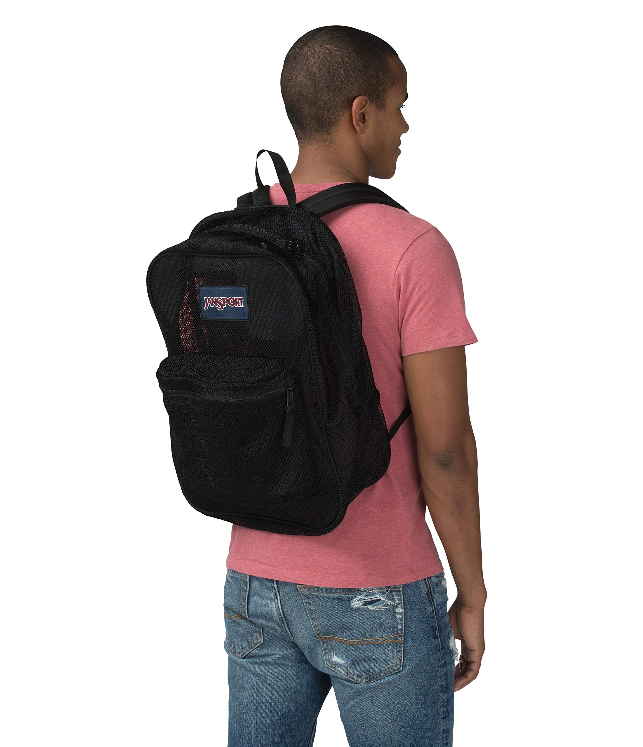 JanSport Mesh Pack - See Through Backpack Ideal for School, Work, Travel, or Beach Outings, Black