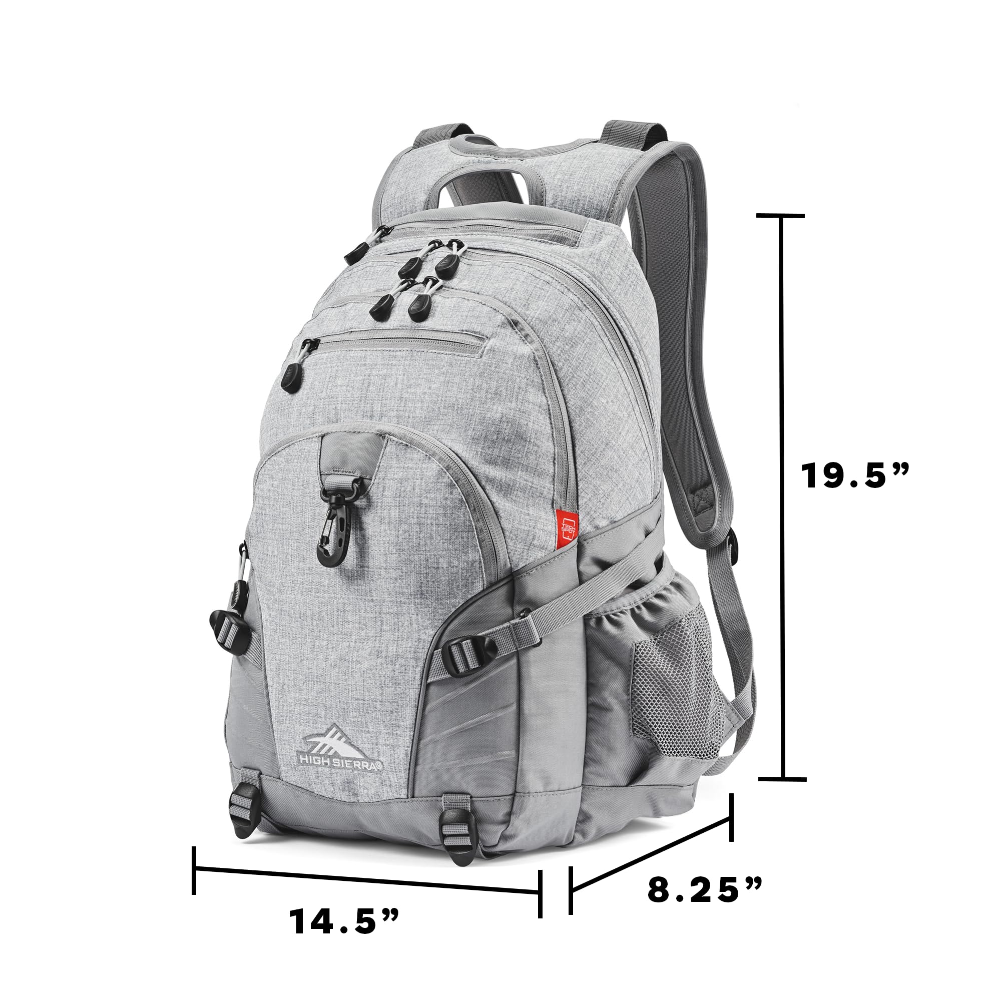 High Sierra Loop-Backpack, School, Travel, or Work Bookbag with tablet-sleeve, Black, One Size
