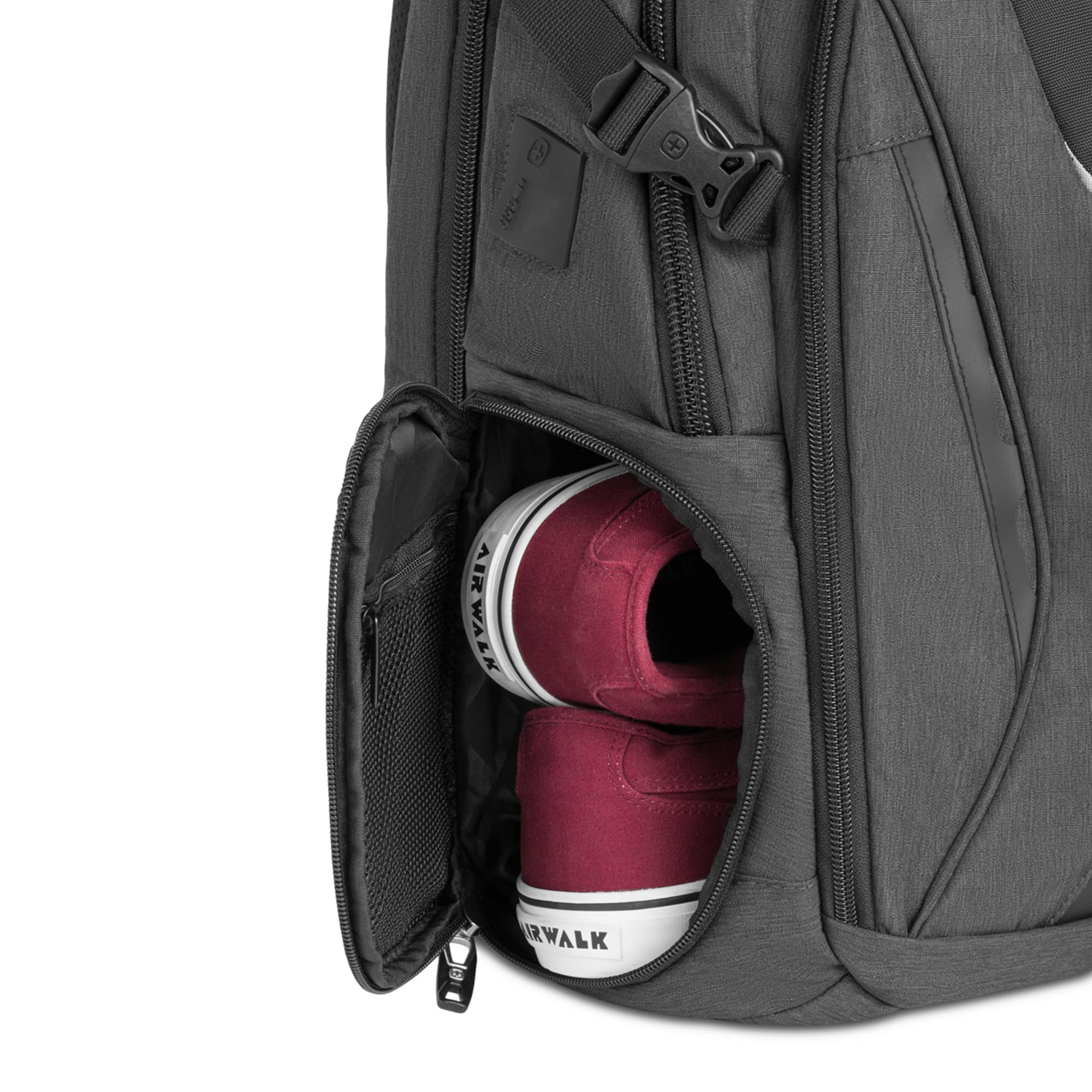 SwissGear ScanSmart Laptop Bag, Gray Heather, Fits 15-Inch Notebook