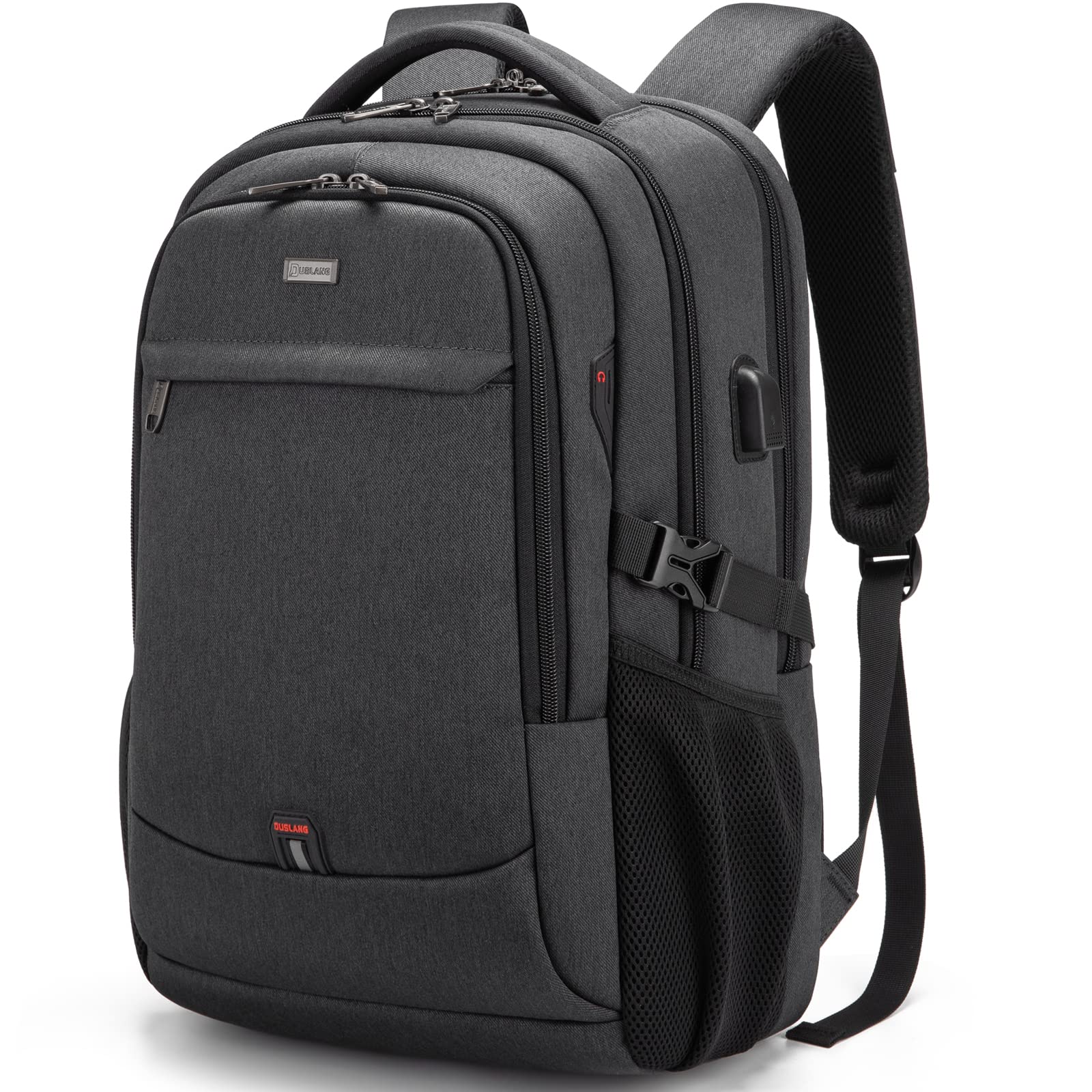 DUSLANG Travel Laptop Backpack Business Work Anti Theft Slim Durable Colleague Backpack with USB Charging Port Fits 17/ 15.6/ 14 / 13 Inch Laptop Bookbag for Boys Girls Man Woman