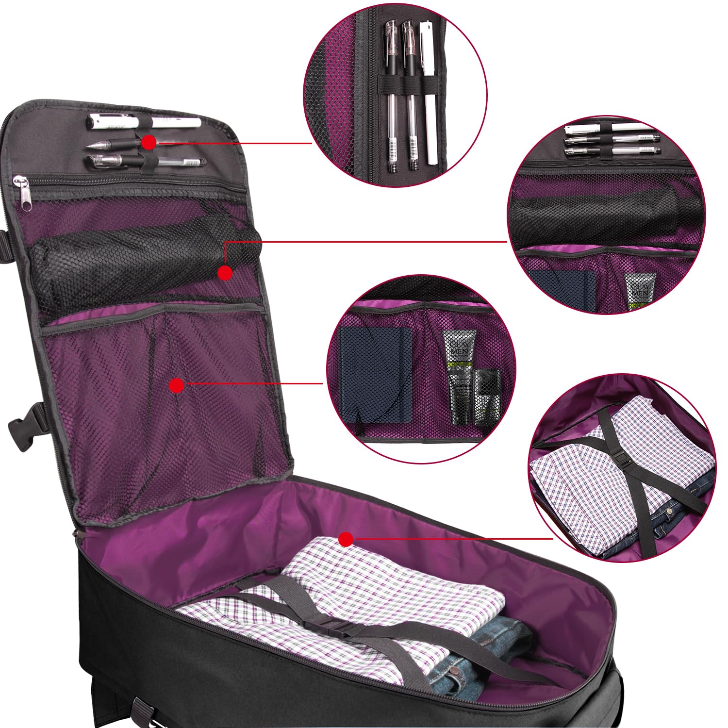 Rangeland New Business Trip Backpack 21L Flight Approved Carry on Daypack 15-inch Laptop Notebook, School Commute Gym Sport, All Black