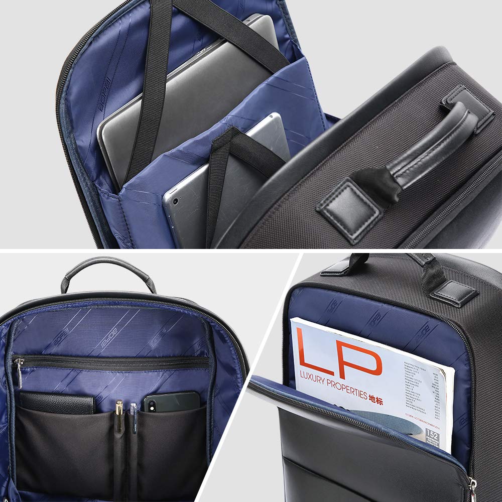 BOPAI Anti-Theft Business Backpack 15.6 Inch Laptop Water-Resistant with USB Port Charging Travel Backpack Anti-Glare Functional Rucksack Light-Weight Backpack for Men (15.6 inch, Black)