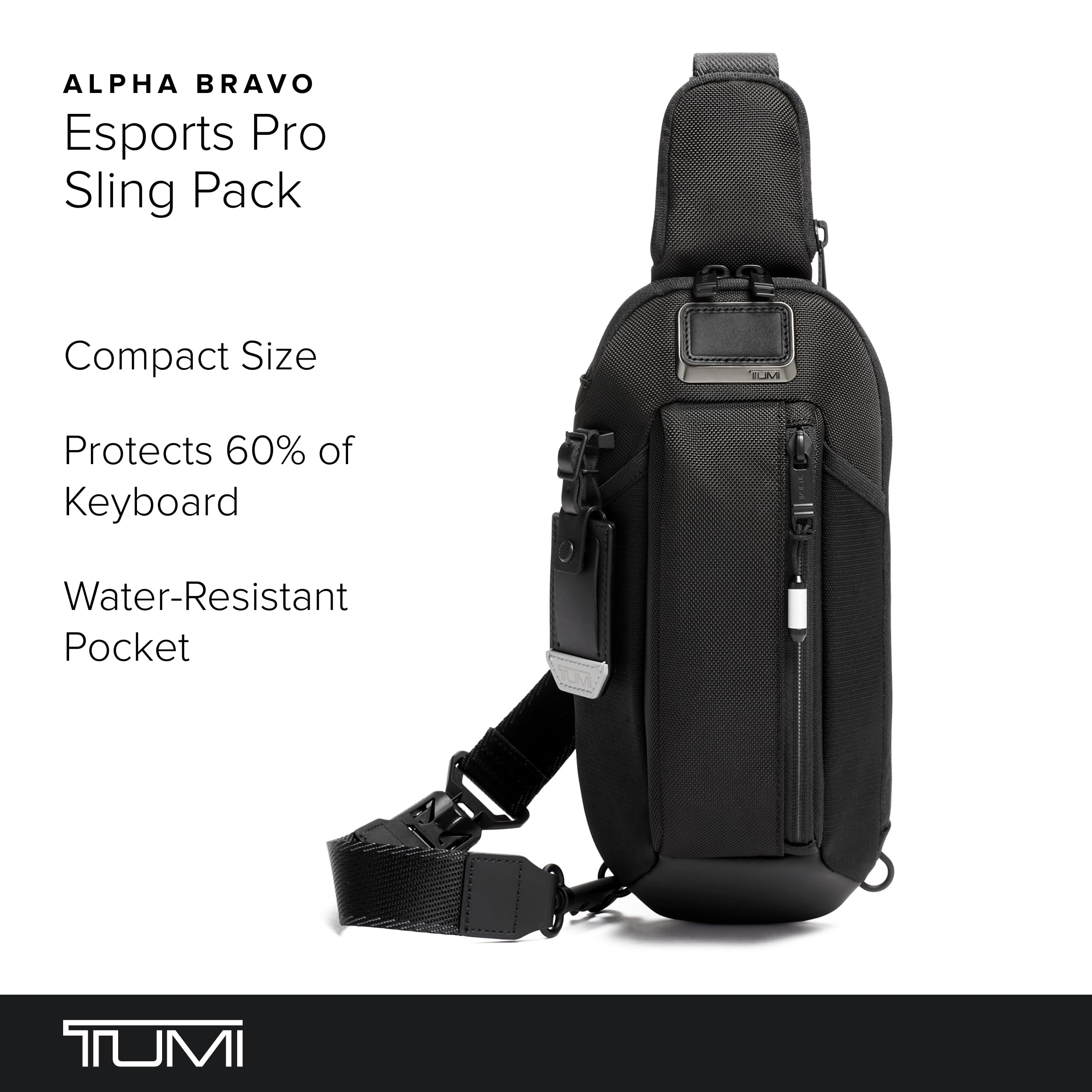 TUMI Men's Esports Pro Sling Bag, Black, One Size