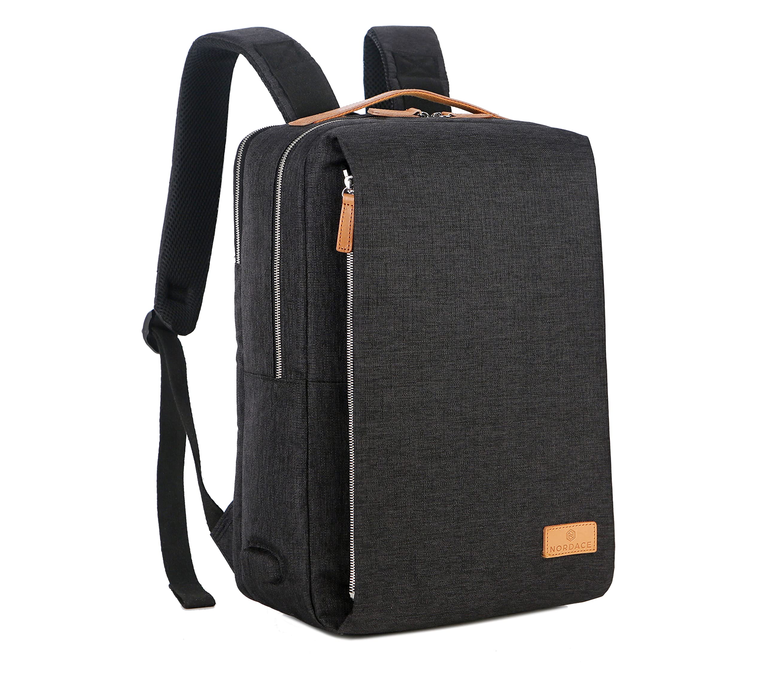 Nordace Siena Smart Backpack with USB Charging - 15.6 Inch Laptop Backpack, 19L Daily Backpack for Travel, Everyday, Work, or School (Black)