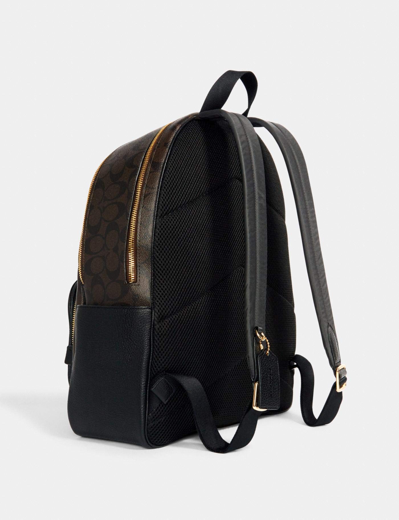 Coach Women's Large Court Backpack in Signature Canvas (Brown - Black)
