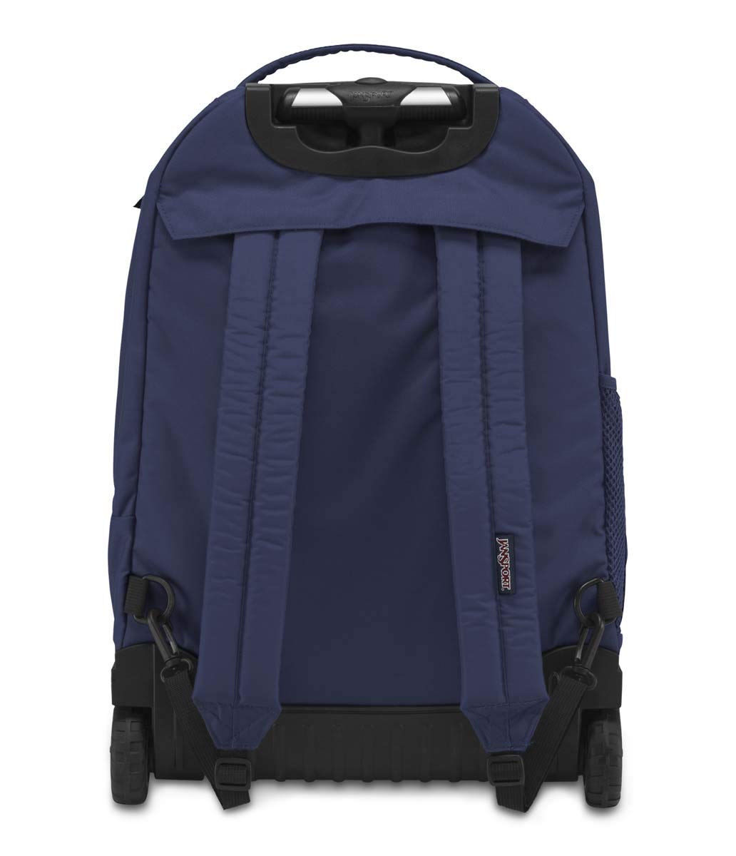 JanSport Driver 8 Rolling Backpack and Computer Bag for College Students, Teens, Navy - Durable Laptop Backpack with Wheels, Tuckaway Straps, 15-inch Laptop Sleeve - Premium Bookbag Rucksack
