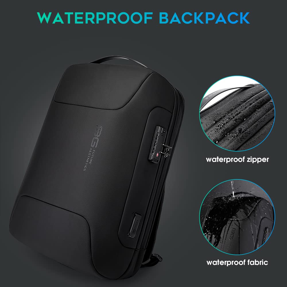 BANGE Anti Theft Business Laptop Backpack Fits 15.6 Inch Notebook,Smart Work Backpack with USB Charging Port for School Office College Airplane