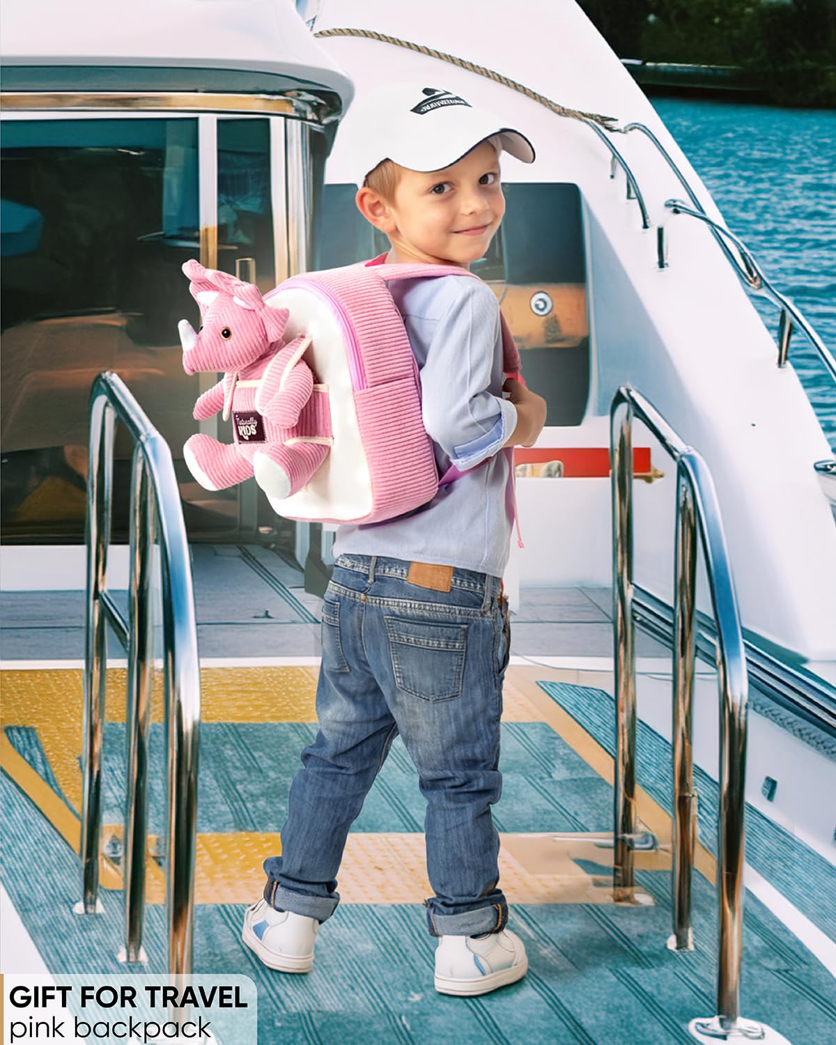 Naturally KIDS Small Dinosaur Backpack Dinosaur Toys for Kids 3-5 - Dinosaur Toys for 3 4
