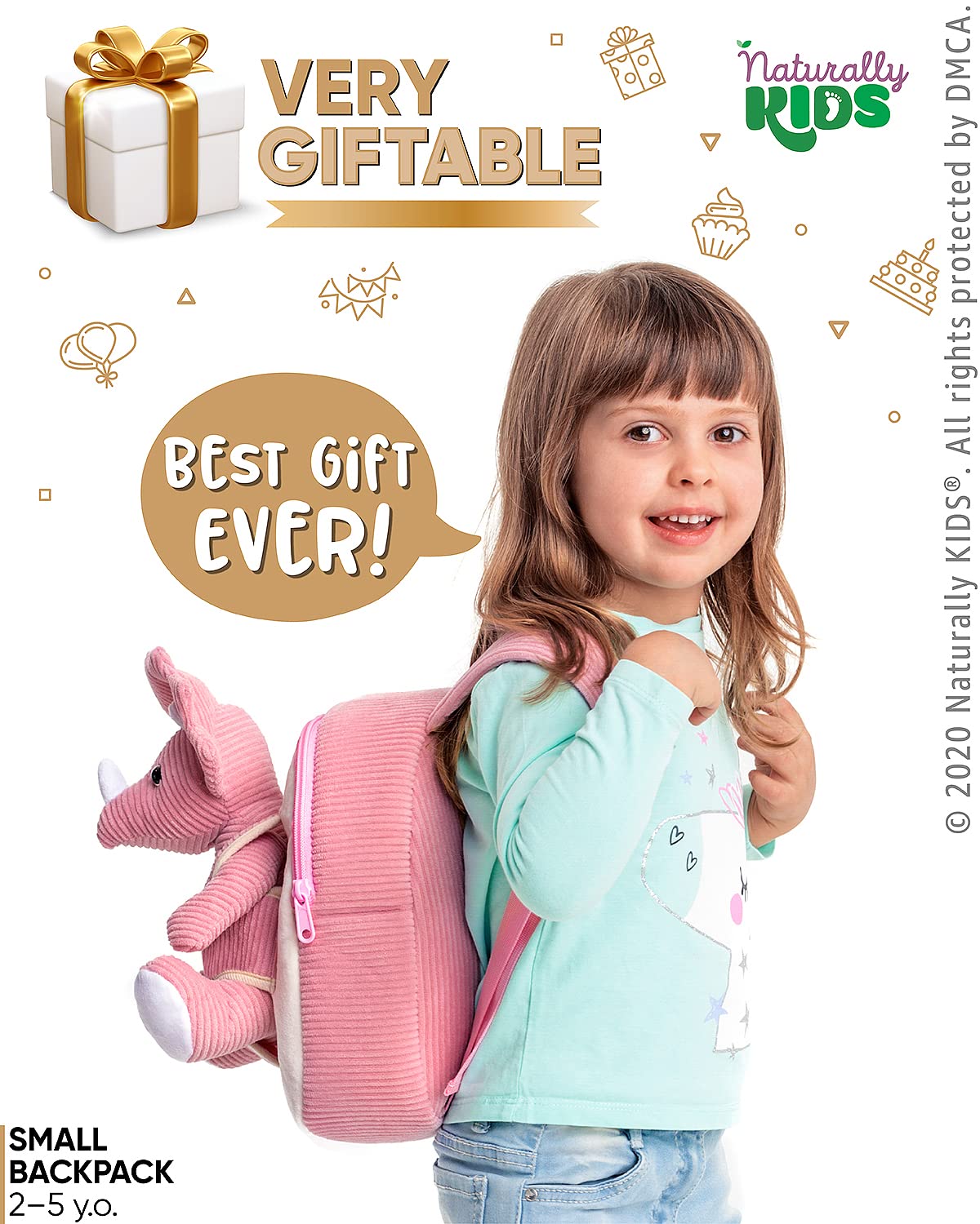 Naturally KIDS Small Dinosaur Backpack Dinosaur Toys for Kids 3-5 - Dinosaur Toys for 3 4