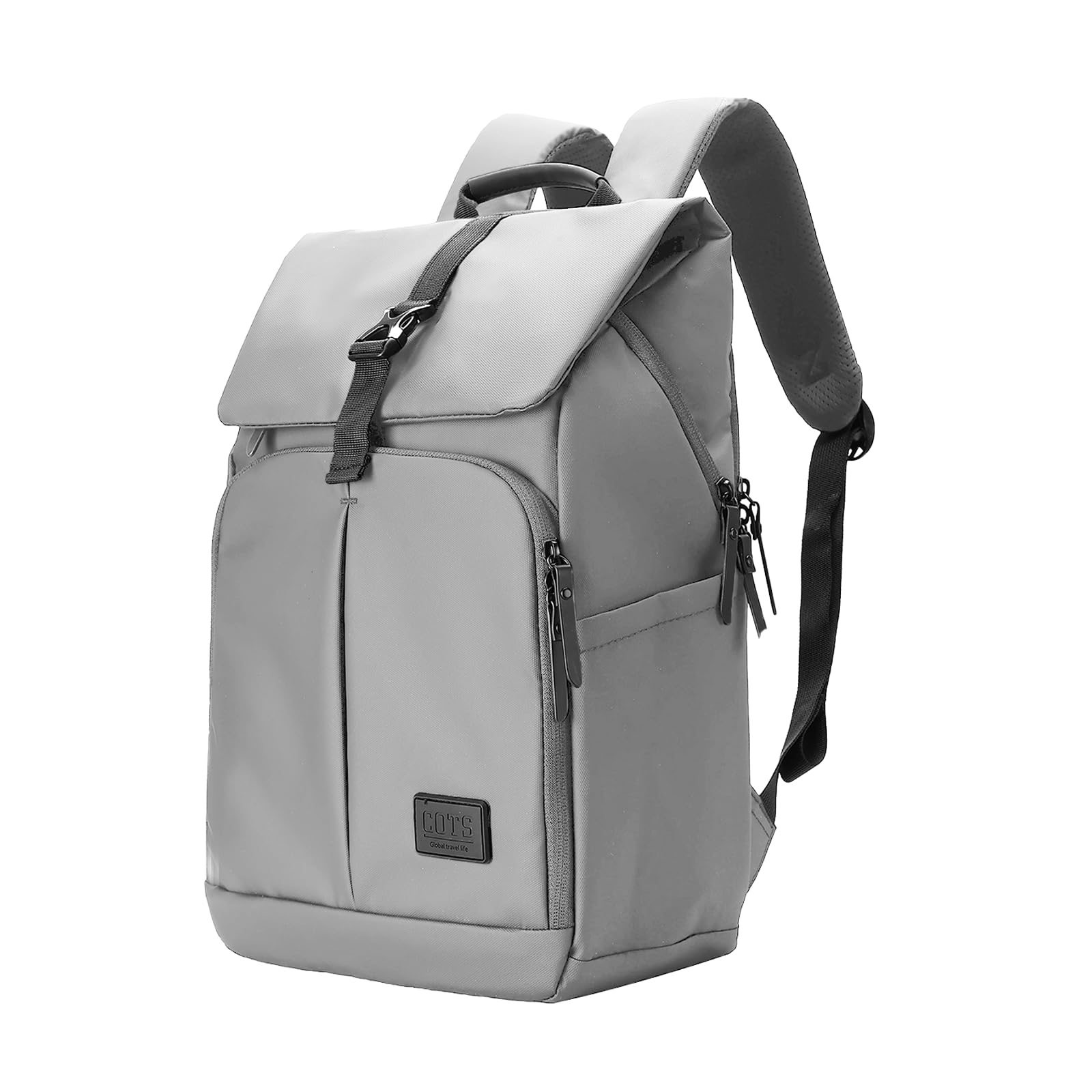 COTS Laptop Backpack for Work, Unisex Business Travel Backpack Fits 15.6 Inch Slim Notebook, Water Resistant College School Bookbag, Fashion Casual Daypack Gifts for Men & Women, Black