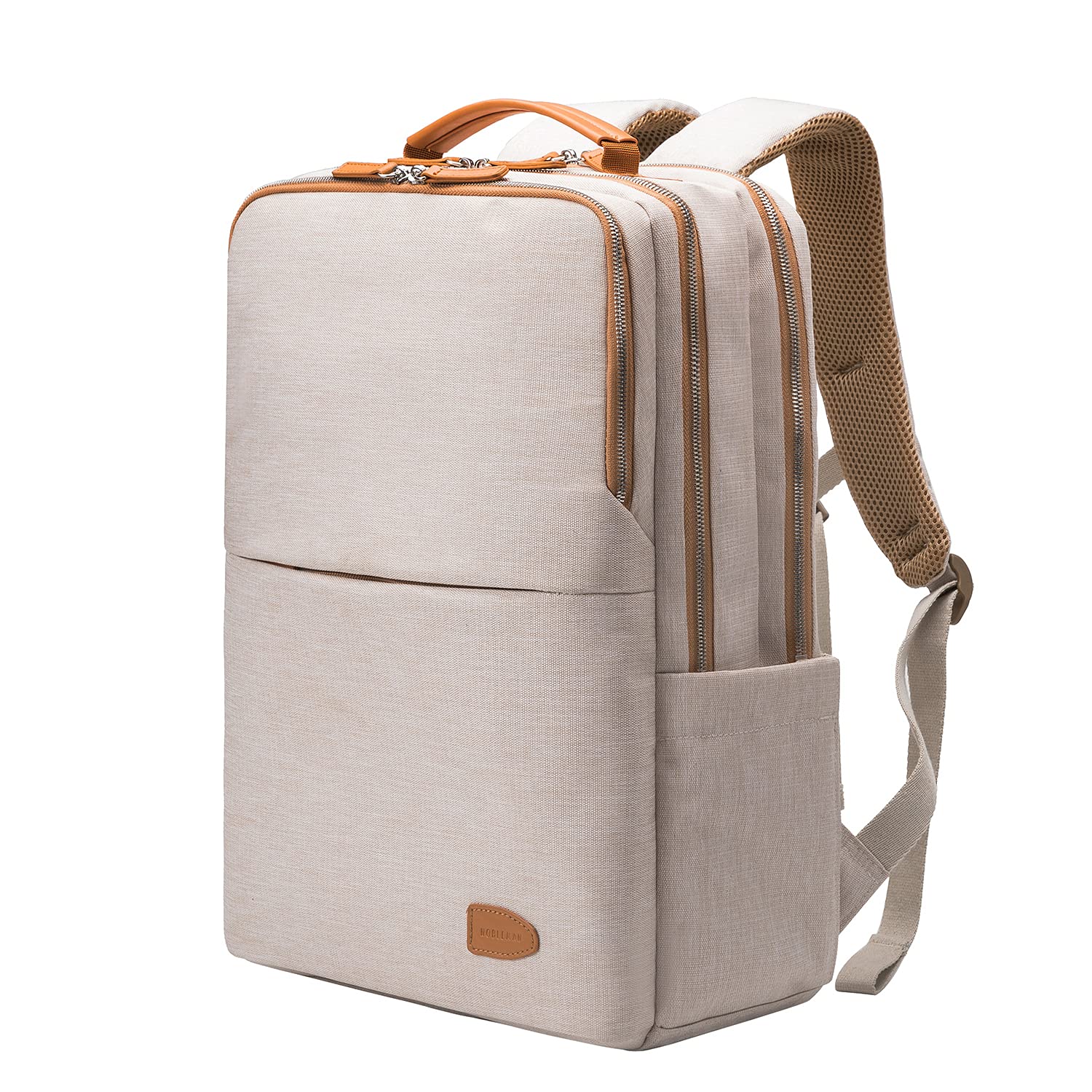 NOBLEMAN Backpack for women and man ,Waterproof School travel work Backpack, 15.6 Inch Laptop Backpack, Daypack, with USB (Beige plus)