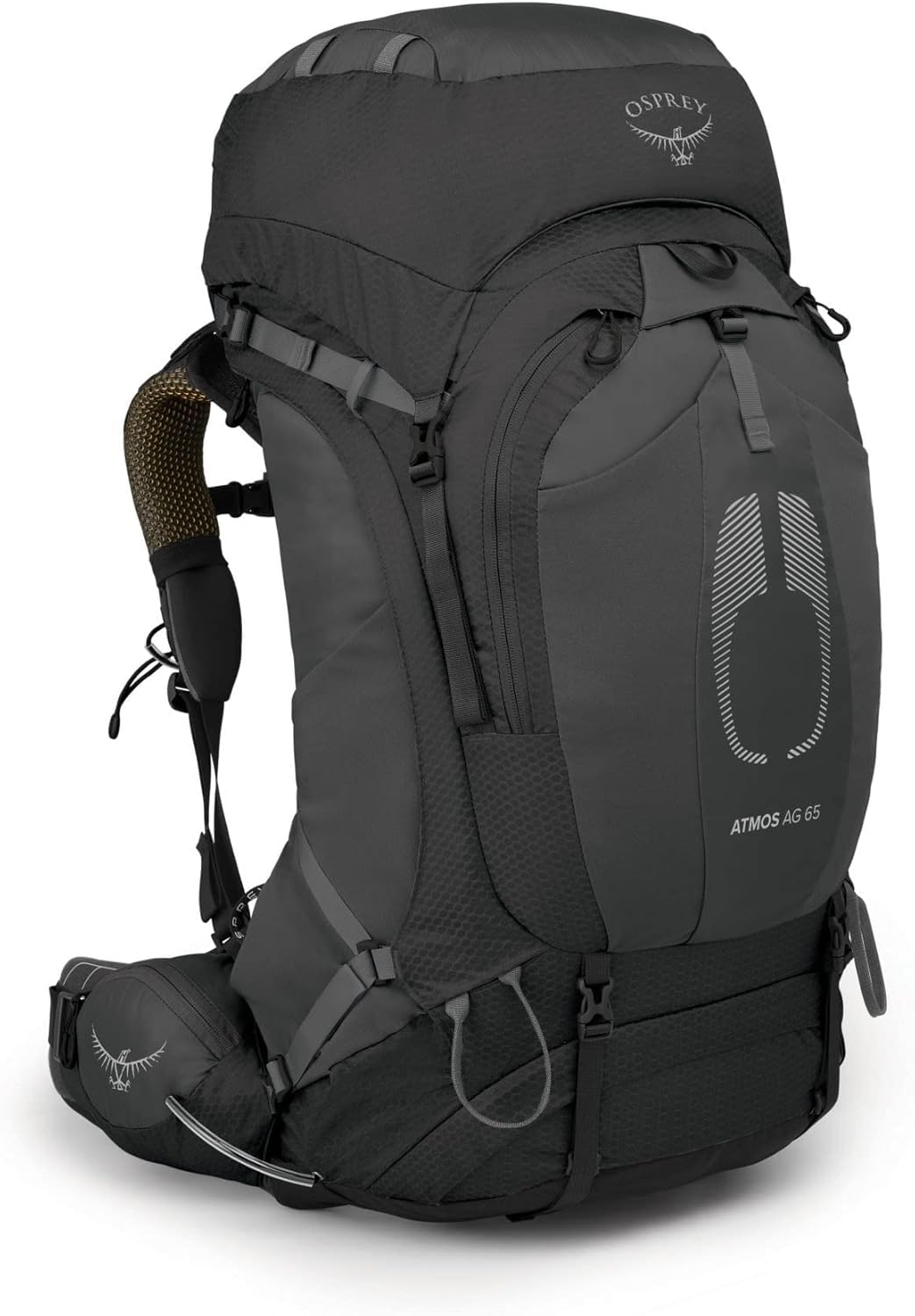 Osprey Atmos AG 65 Men's Backpacking Backpack, Black, Small/Medium