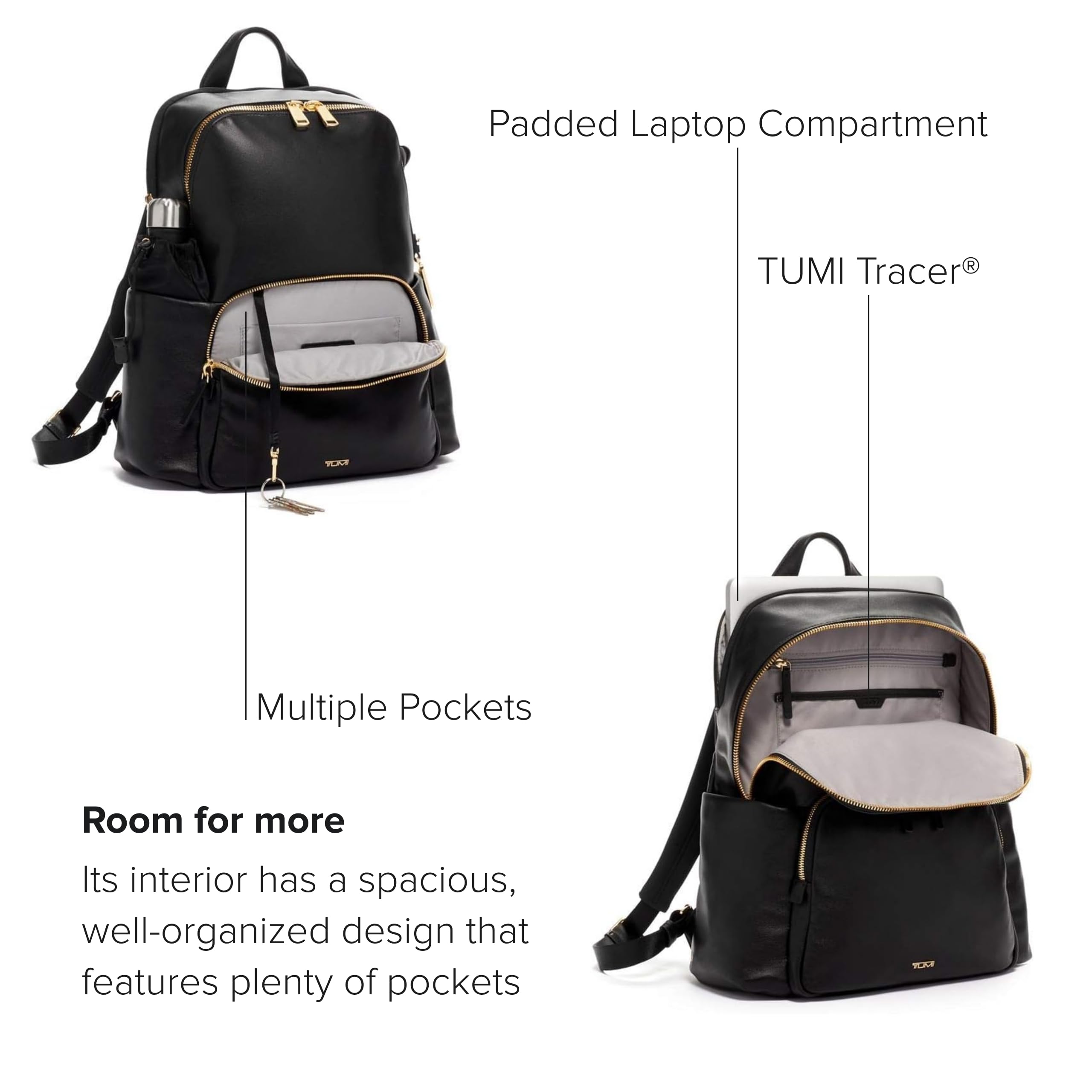 TUMI Voyageur Ruby Leather Backpack Black One Size