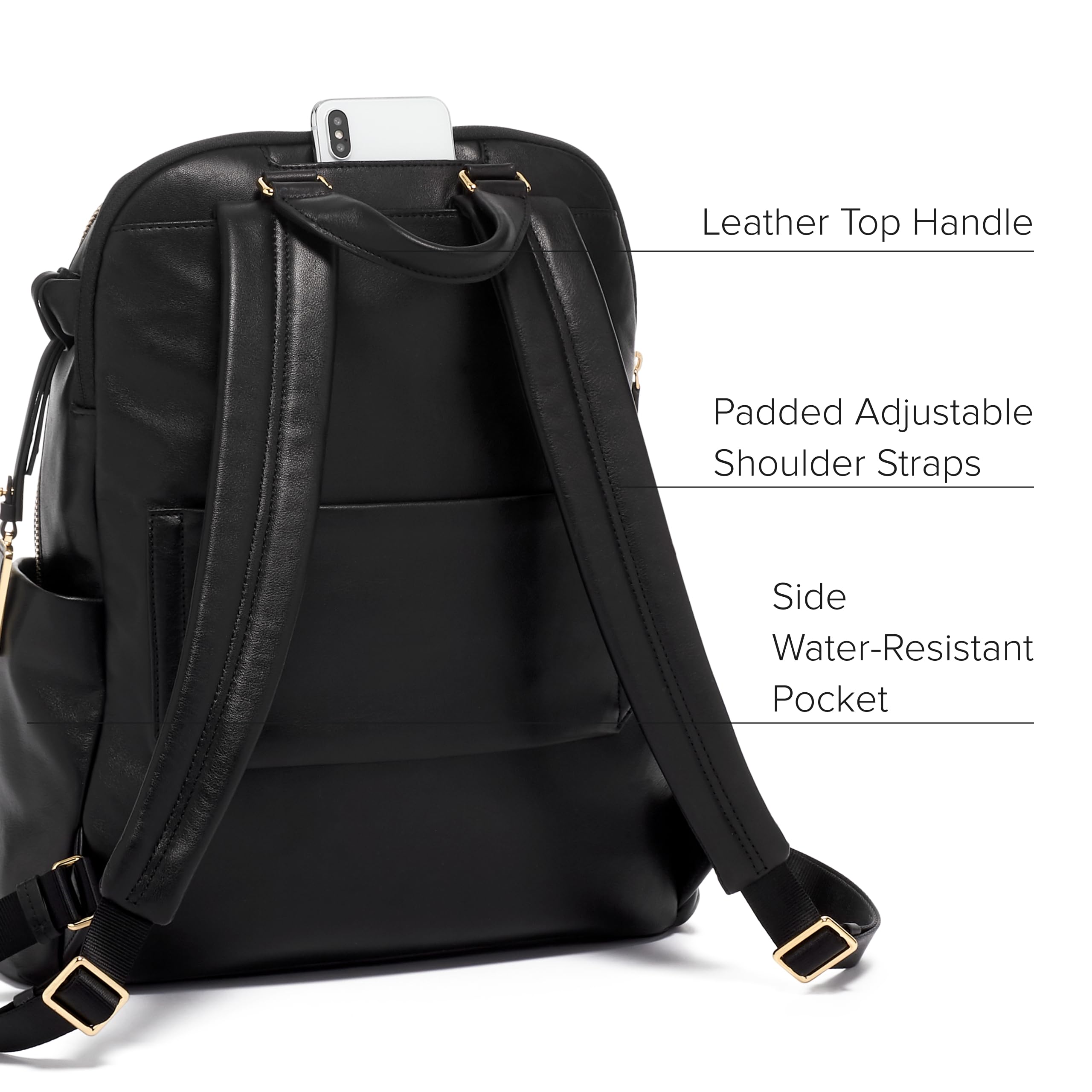 TUMI Voyageur Ruby Leather Backpack Black One Size