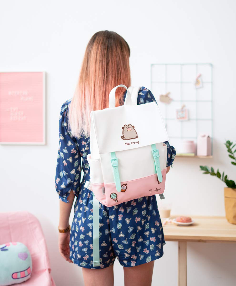 Official Pusheen Backpack, Kawaii Backpack - Bookbag, Travel Laptop Backpack, Girls Bag, Pusheen Gift - Pink Backpack