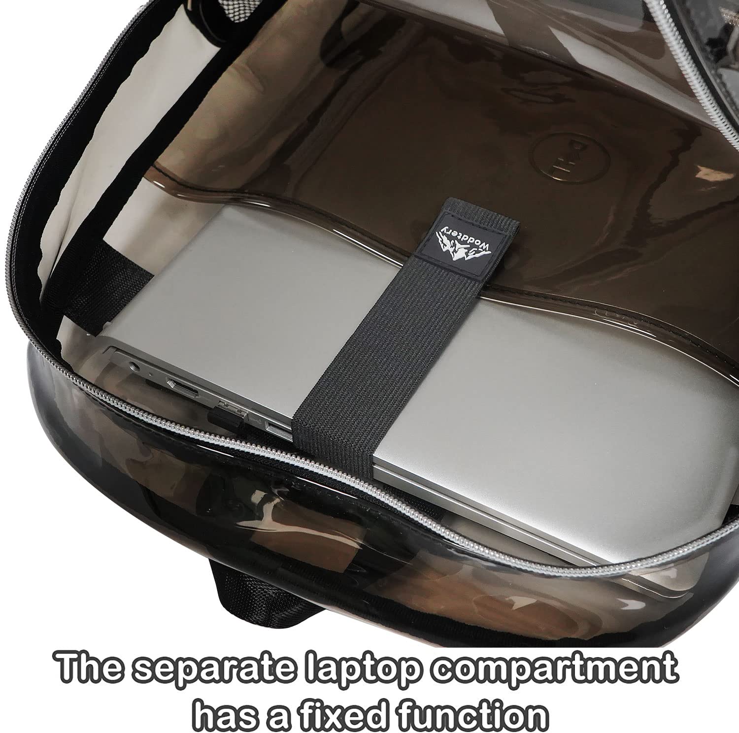 Woddtery Clear Backpack, Heavy Duty PVC Transparent Backpack, See Through Backpacks for School, Work,Stadium,Travel,Security,Festival,College Black…